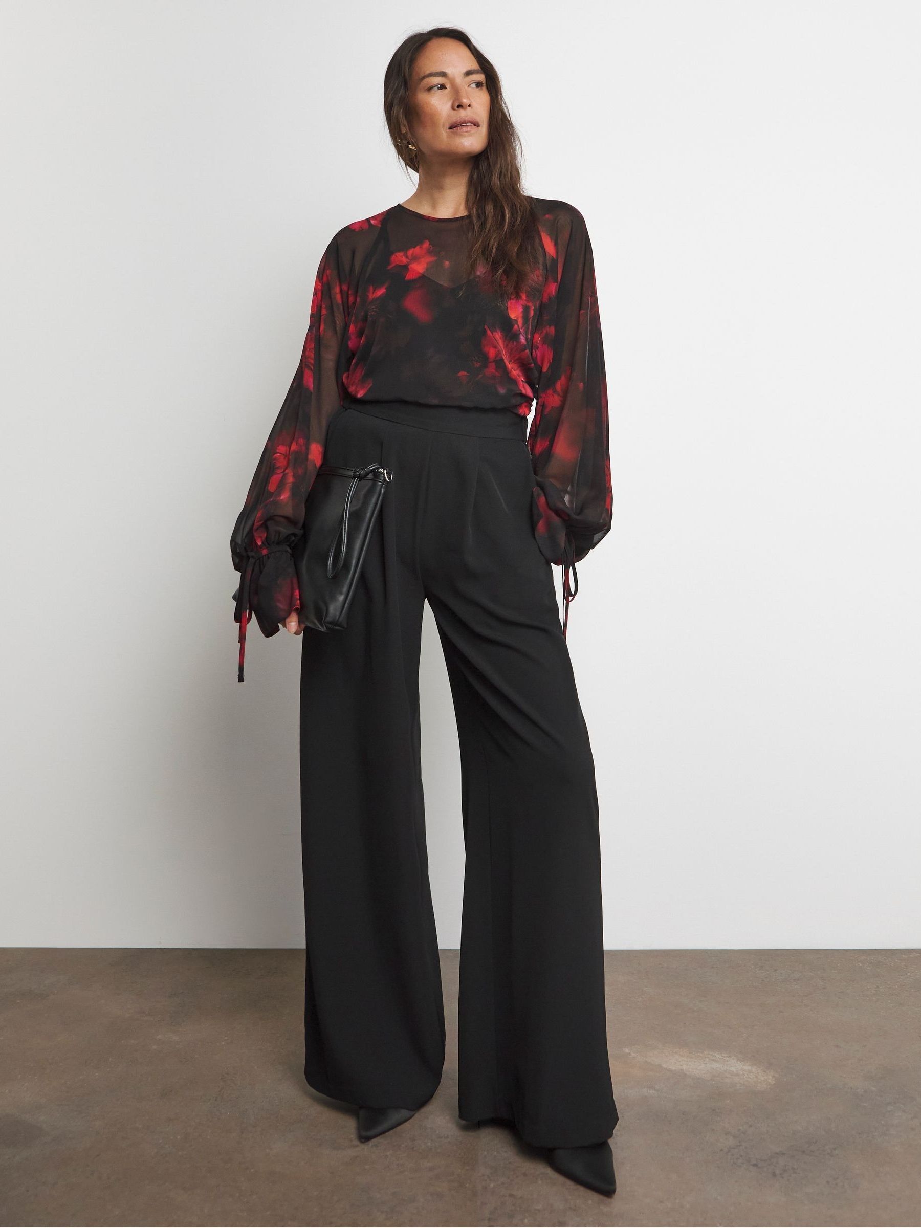 Buy Tie Sleeve Sheer Floaty Blouse from the Next UK online shop