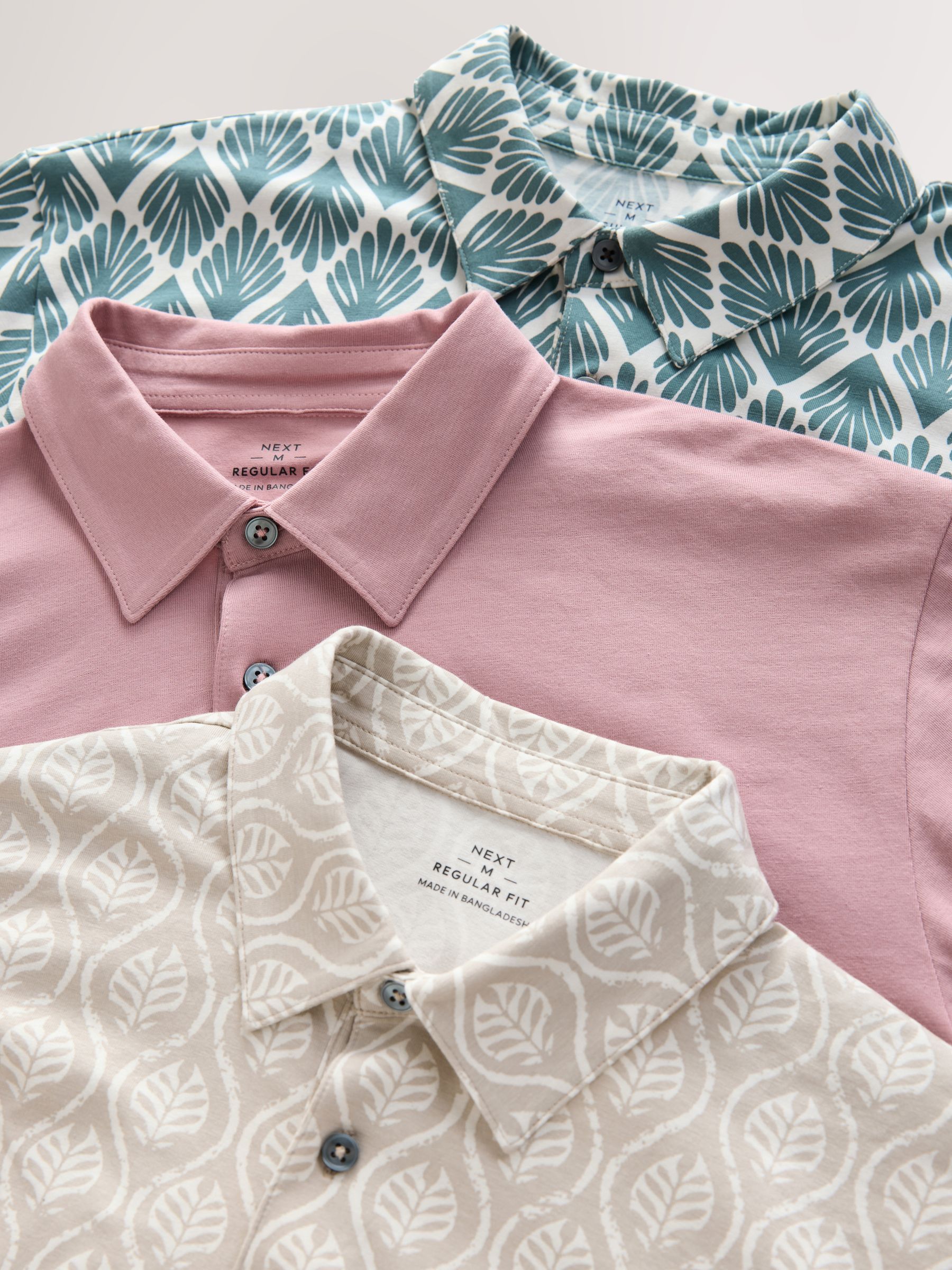 Buy Dusky Stamp Pattern Regular Fit Short Sleeve Jersey Polo Shirts 3 ...