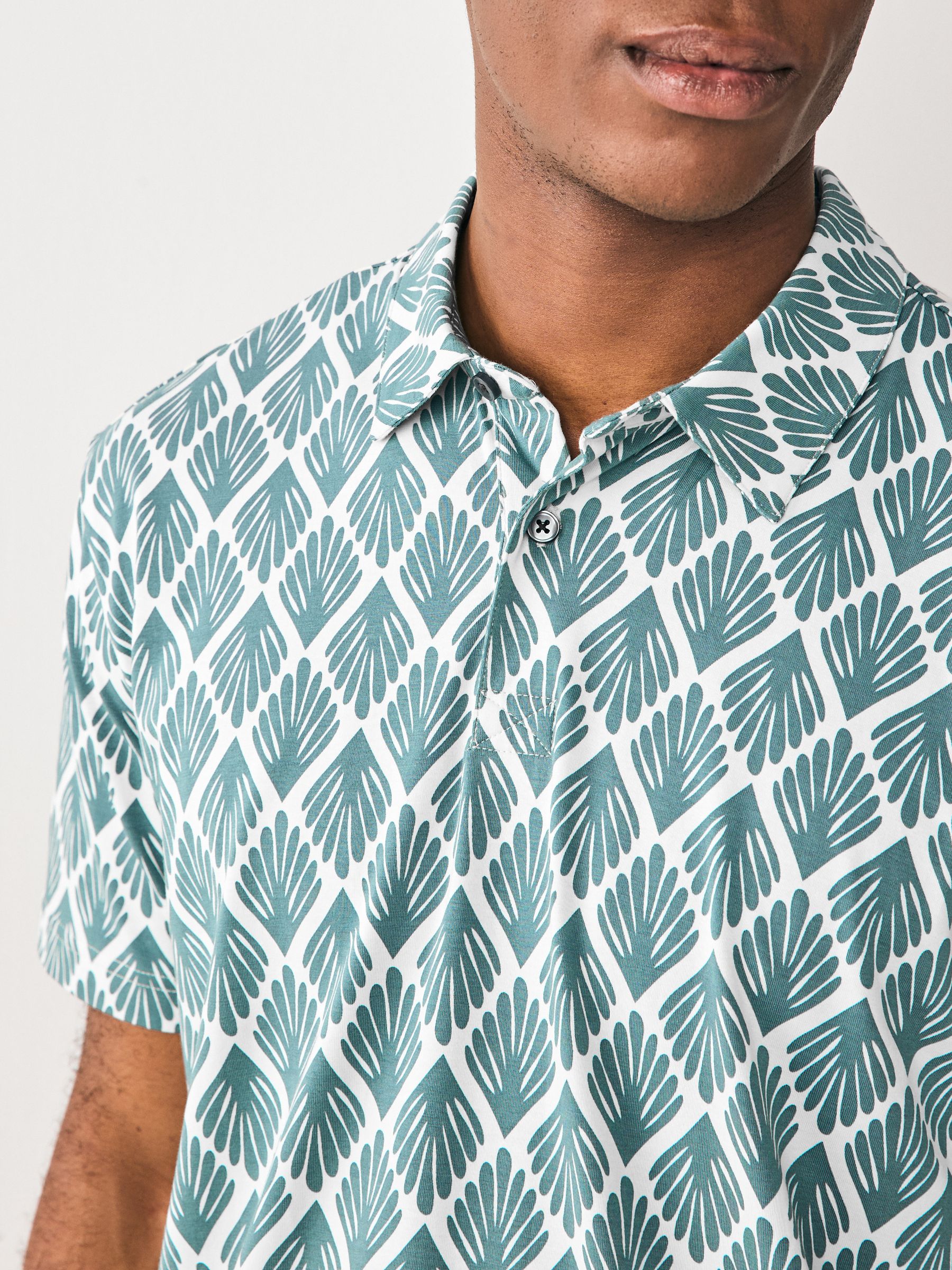 Buy Dusky Stamp Pattern Regular Fit Short Sleeve Jersey Polo Shirts 3 ...