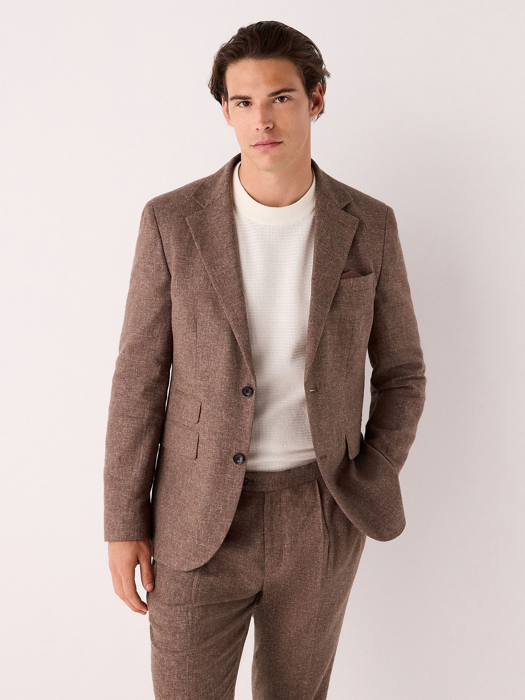 Buy Brick Slim Fit Linen Blend Suit Jacket from the Next UK online shop