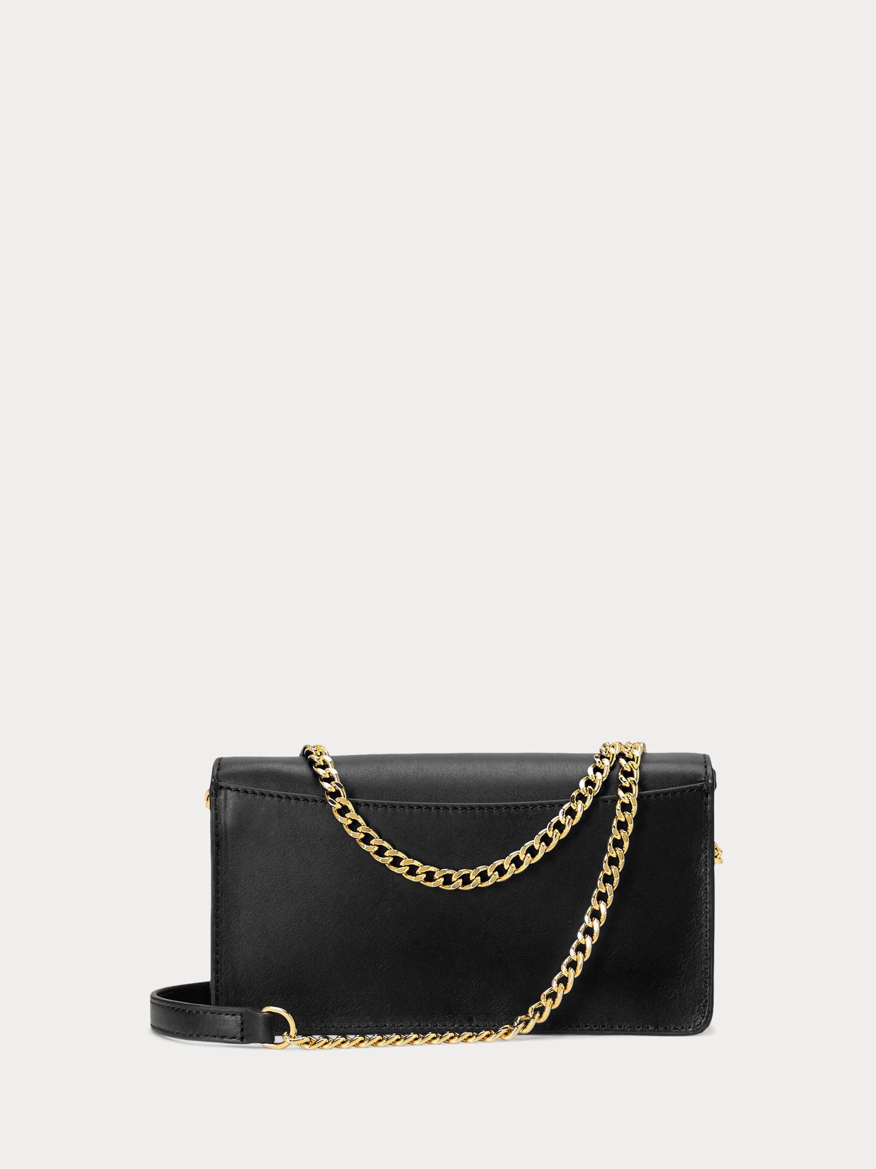 Buy Lauren Ralph Lauren Black Turn-Lock Tech Case Leather Cross-Body ...