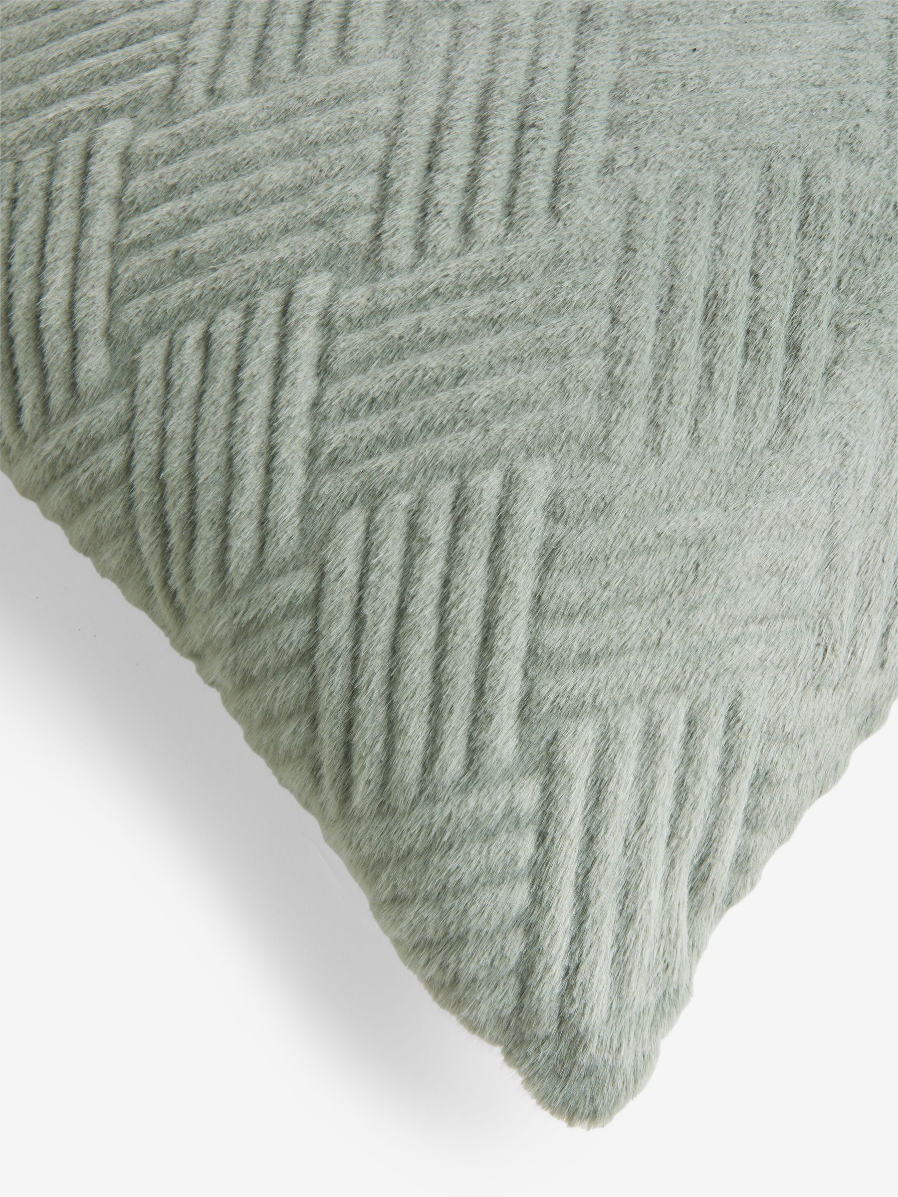 Buy Sage Green 59 x 59cm Basset Embossed Faux Fur Cushion from the Next ...