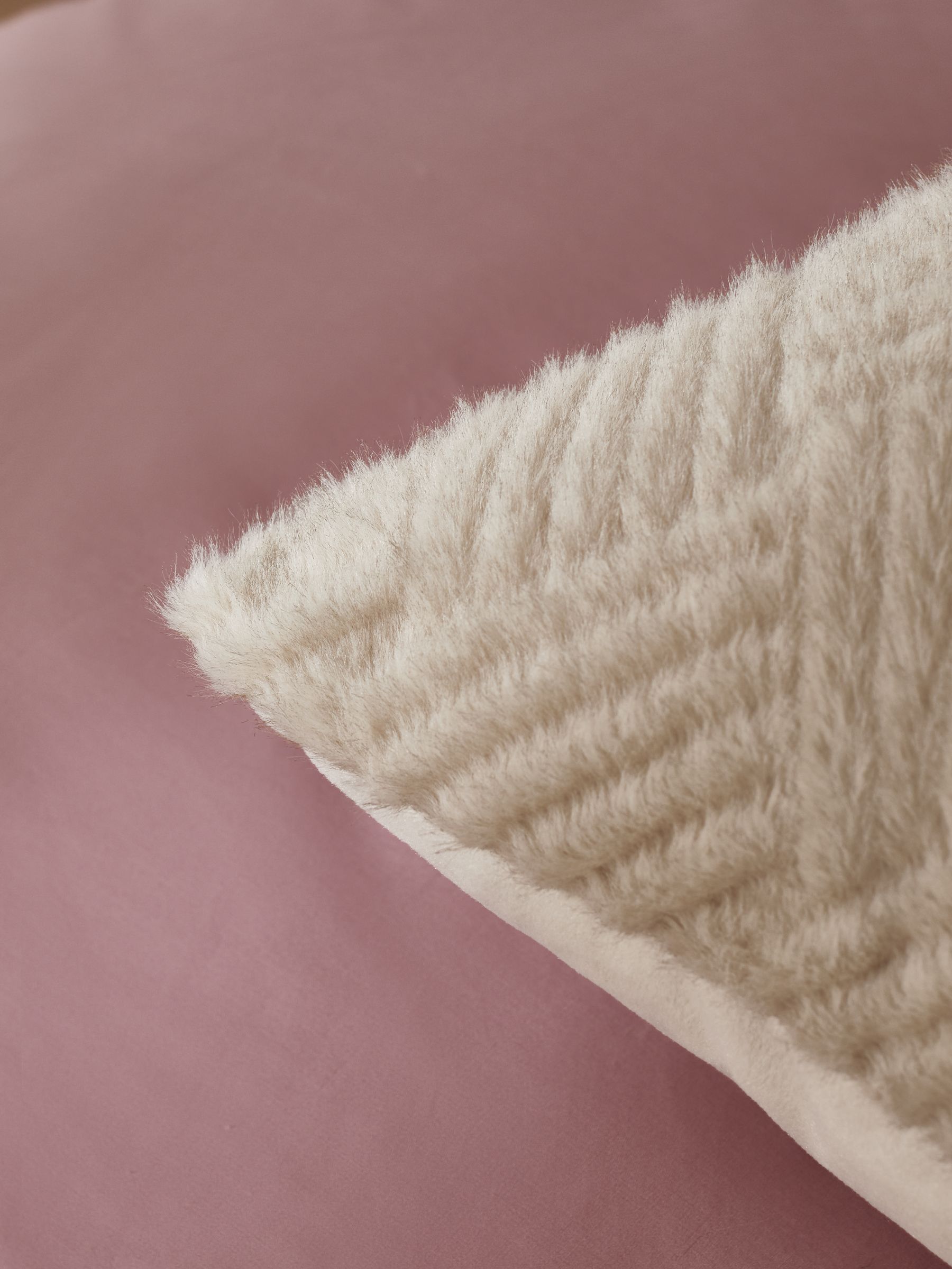 Buy Natural 59 x 59cm Basset Embossed Faux Fur Cushion from the Next UK ...