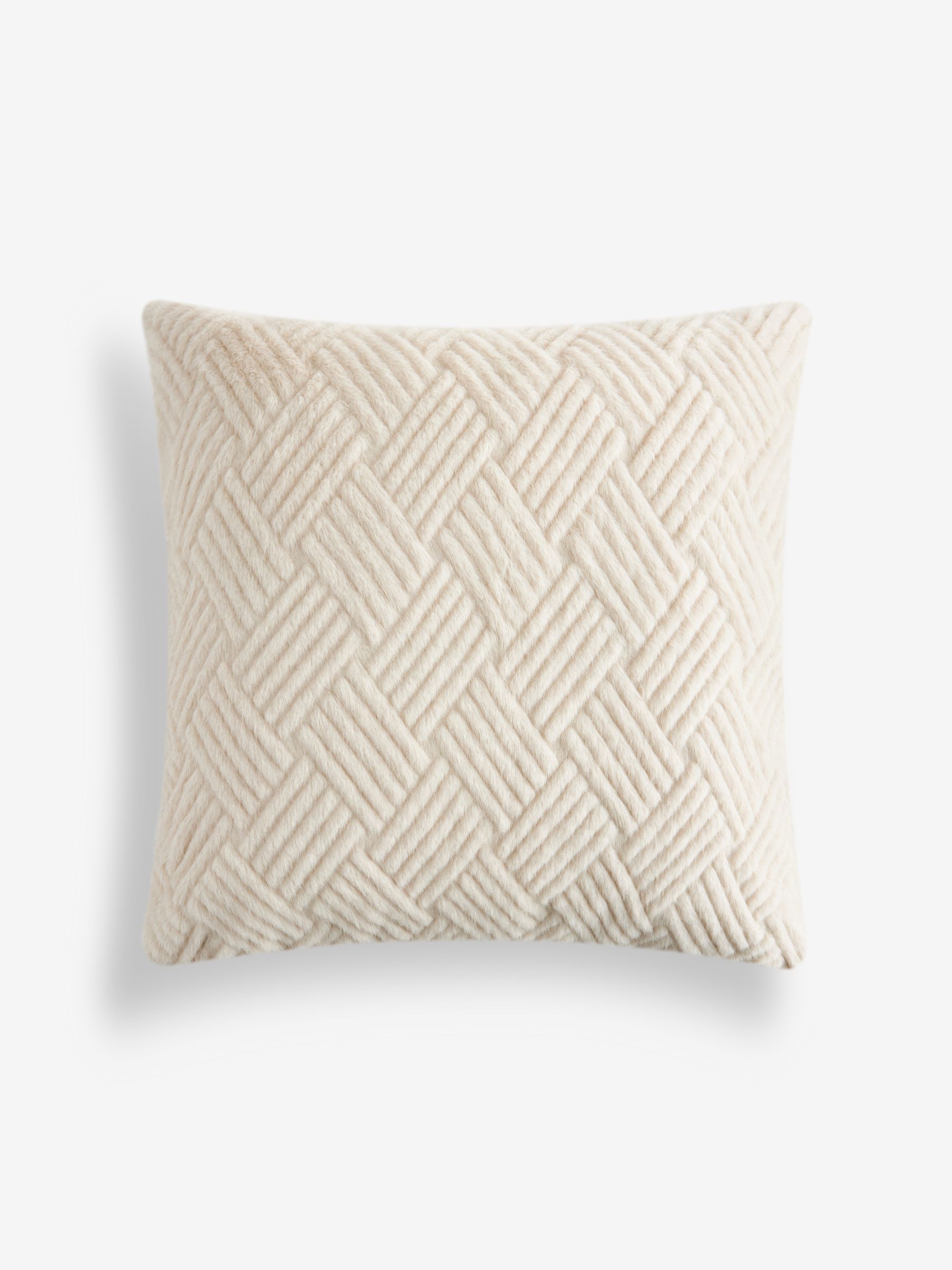 Buy Natural 59 x 59cm Basset Embossed Faux Fur Cushion from the Next UK ...
