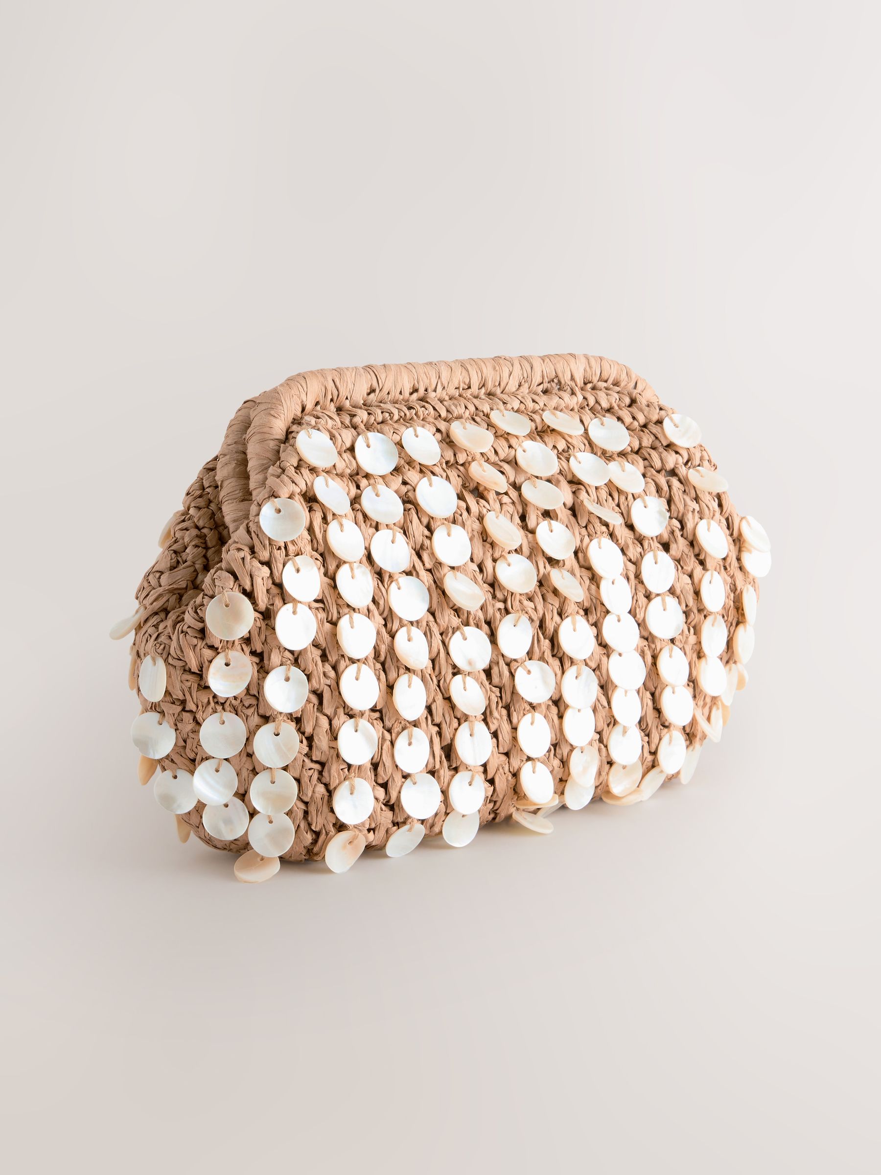 Buy Natural Raffia Effect Shell Clutch Bag from the Next UK online shop
