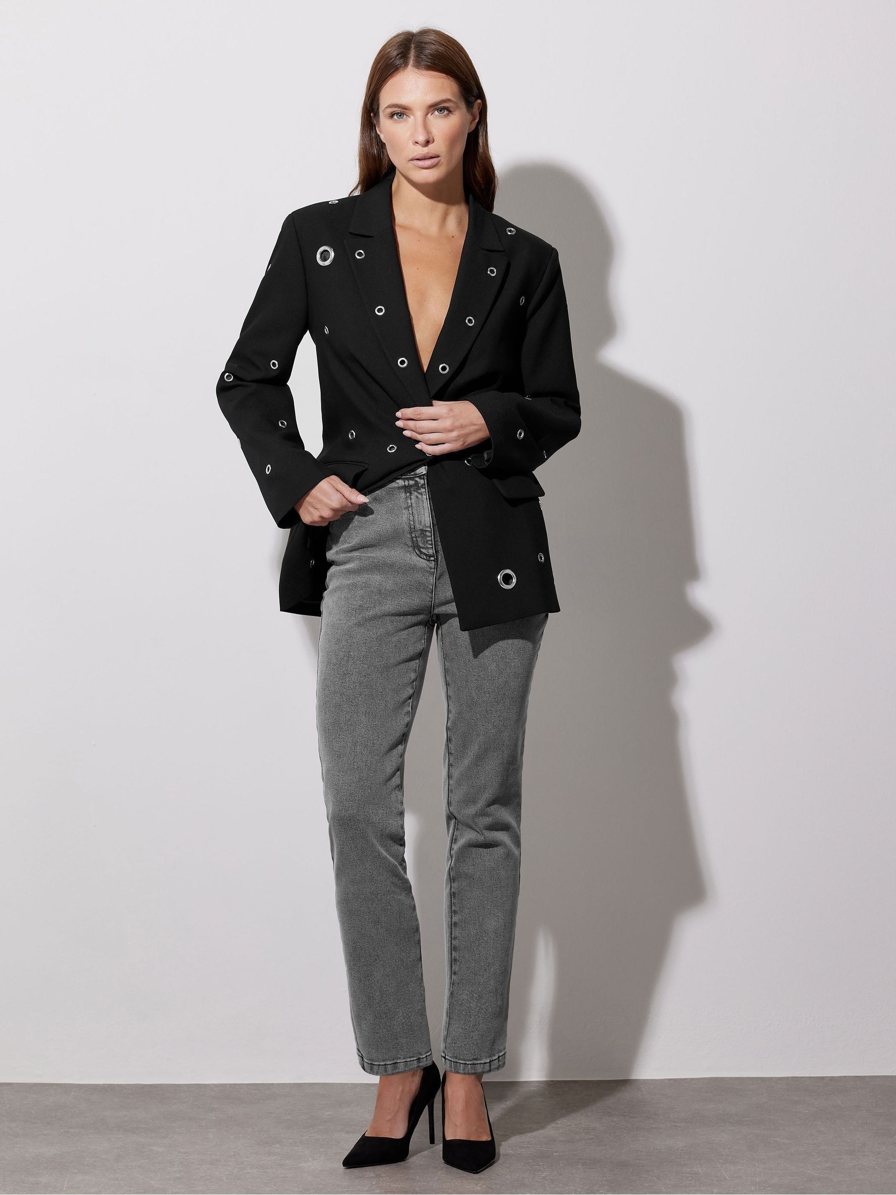 Buy Star by Julien MacDonald Black Eyelet Blazer Jacket from the Next ...