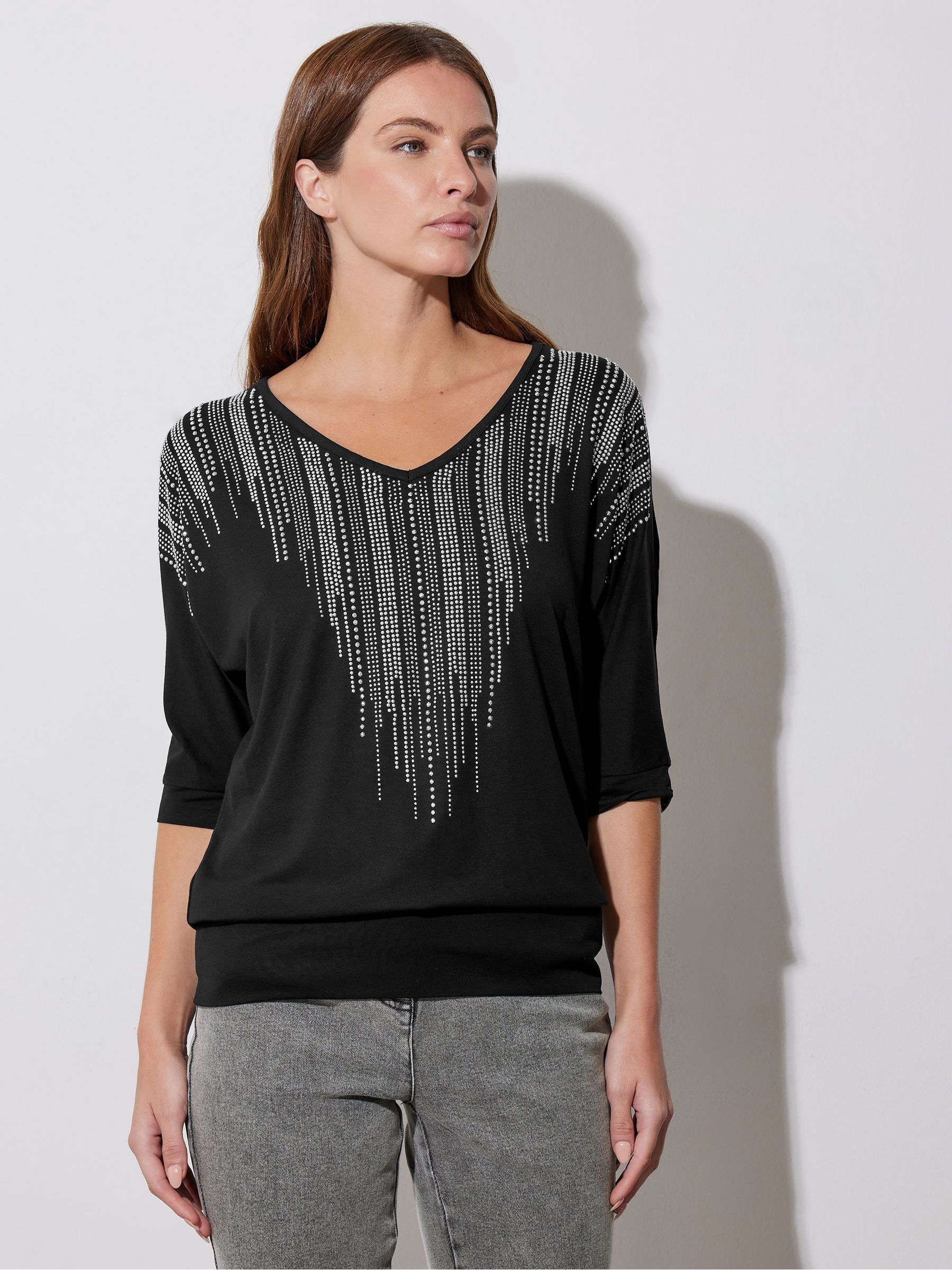 Buy Star by Julien MacDonald Black Embellished Neckline Top from the ...