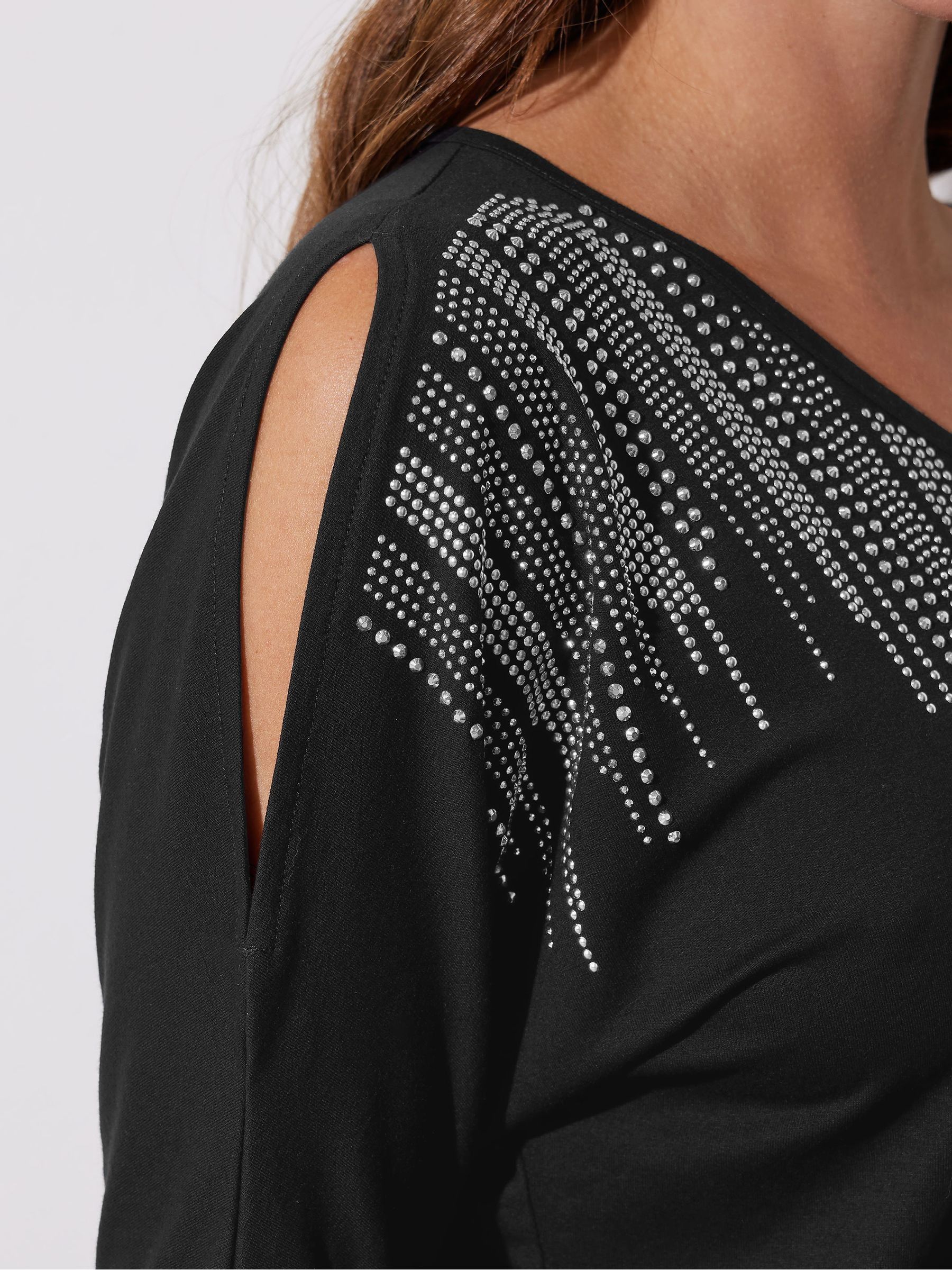Buy Star by Julien MacDonald Black Embellished Neckline Top from the ...