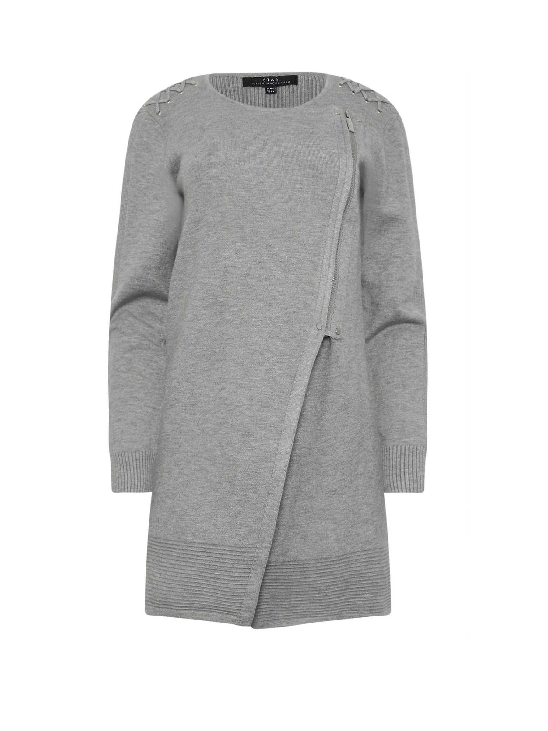 Buy Star by Julien MacDonald Grey Eyelet Zip-Up Cardigan from the Next ...