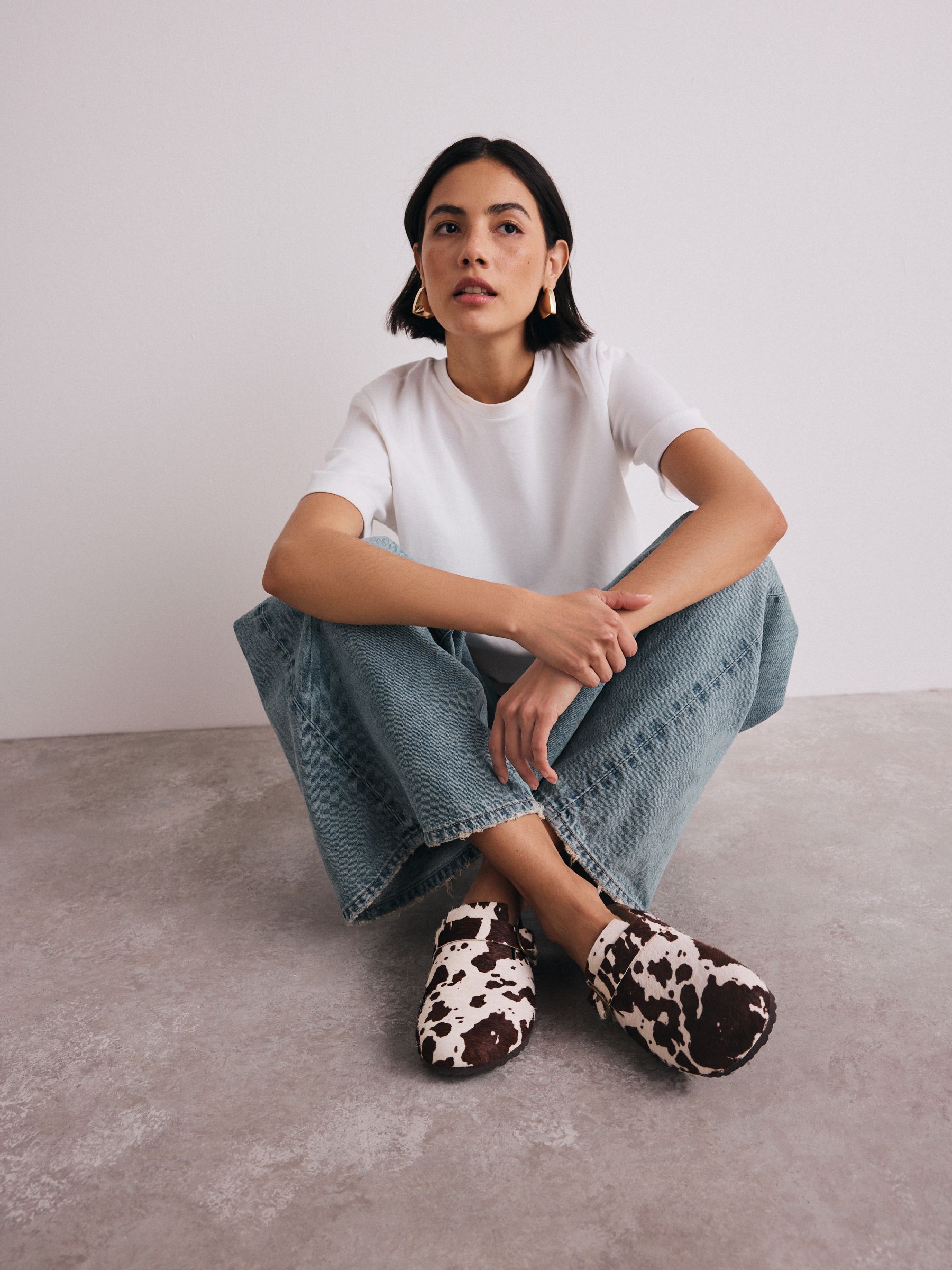 Buy Cow Standard Fit Leather Footbed Clogs from the Next UK online shop