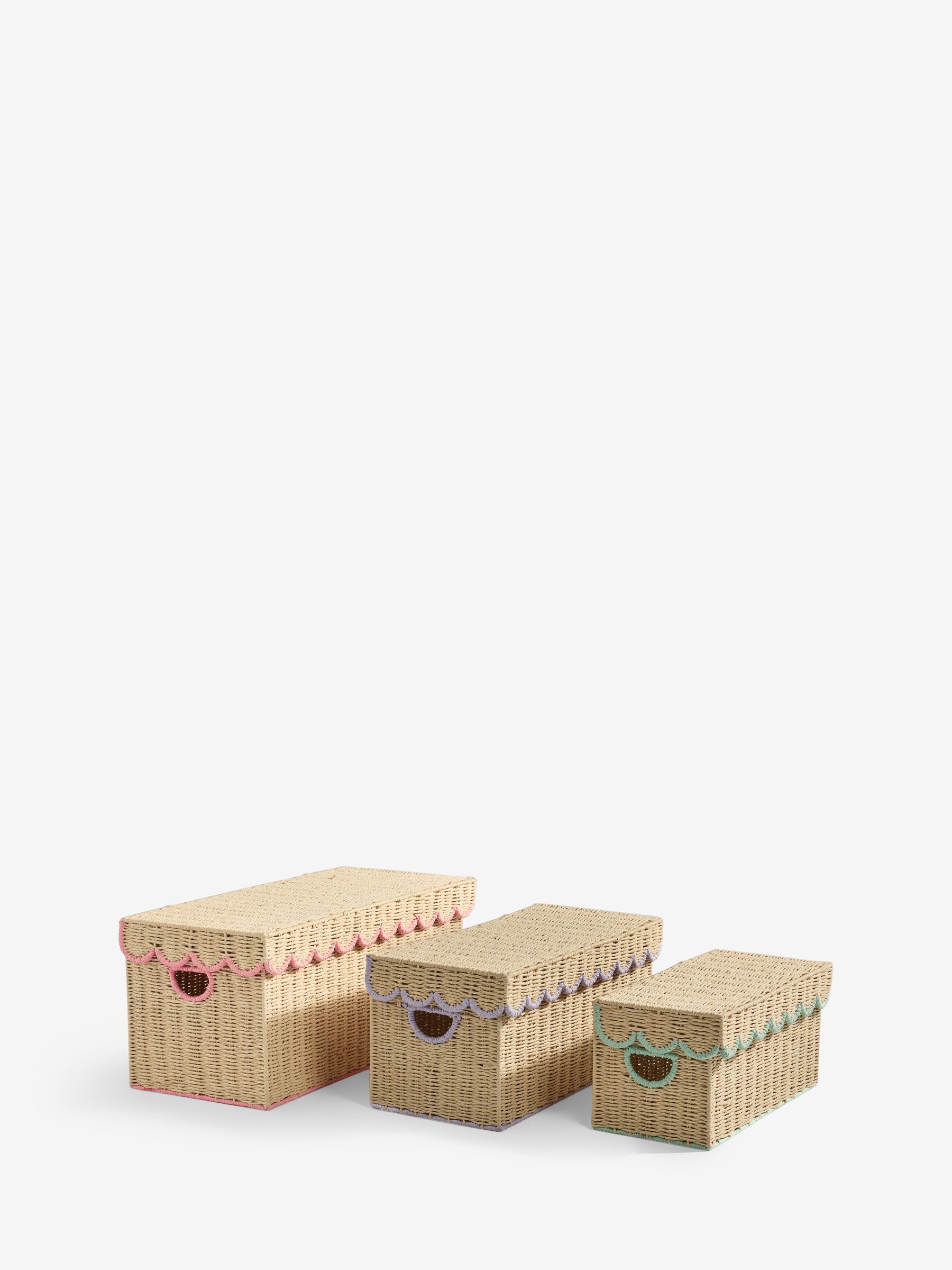 Buy Set of 3 Pastel Scallop Trunk Storage Baskets from the Next UK ...