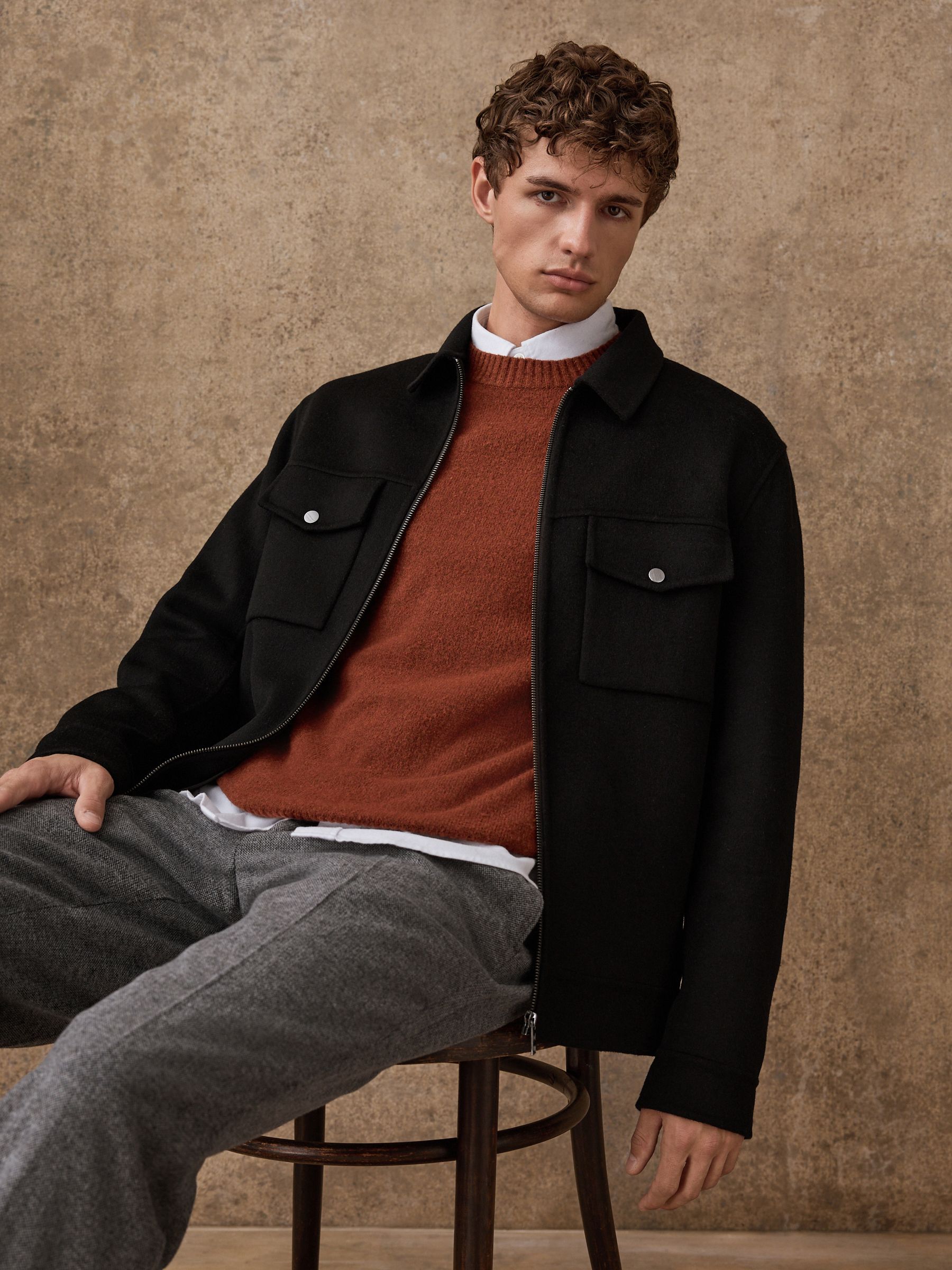 Buy Black N. Premium Wool Rich Soft Touch Jacket from the Next UK ...