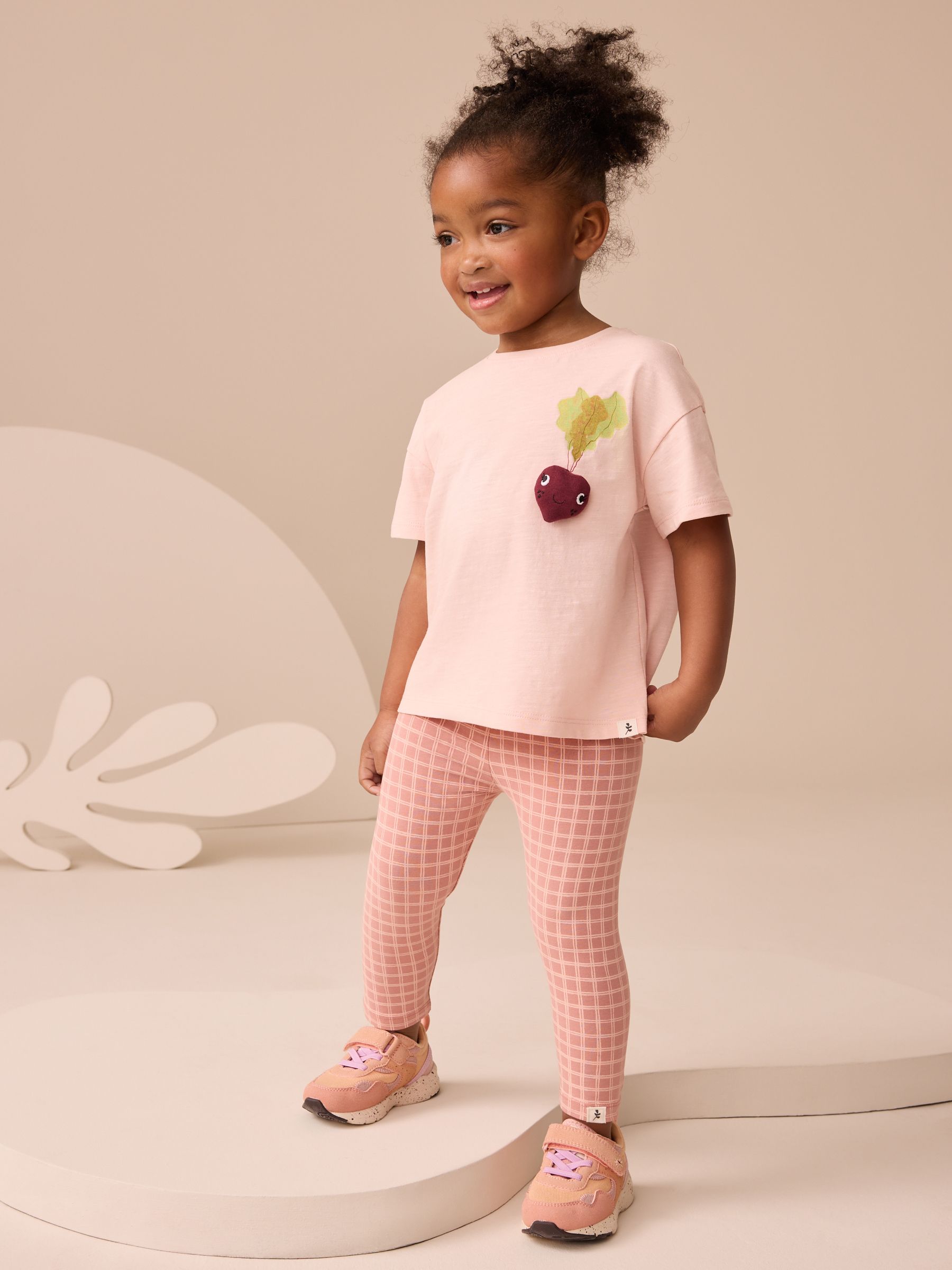 Buy Pink Padded Veggie Characters Short Sleeve T-Shirt and Leggings Set ...