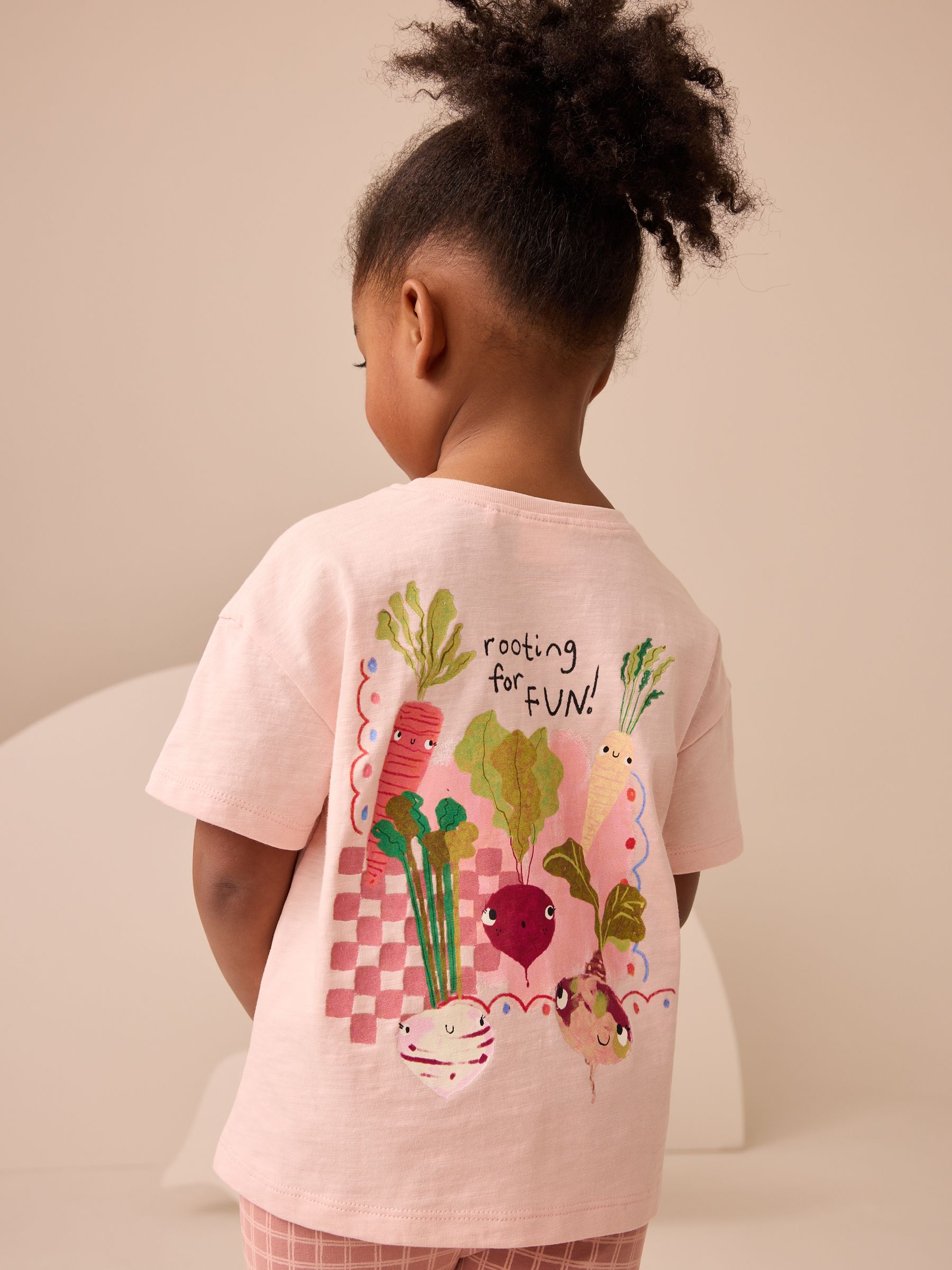 Buy Pink Padded Veggie Characters Short Sleeve T-Shirt and Leggings Set ...
