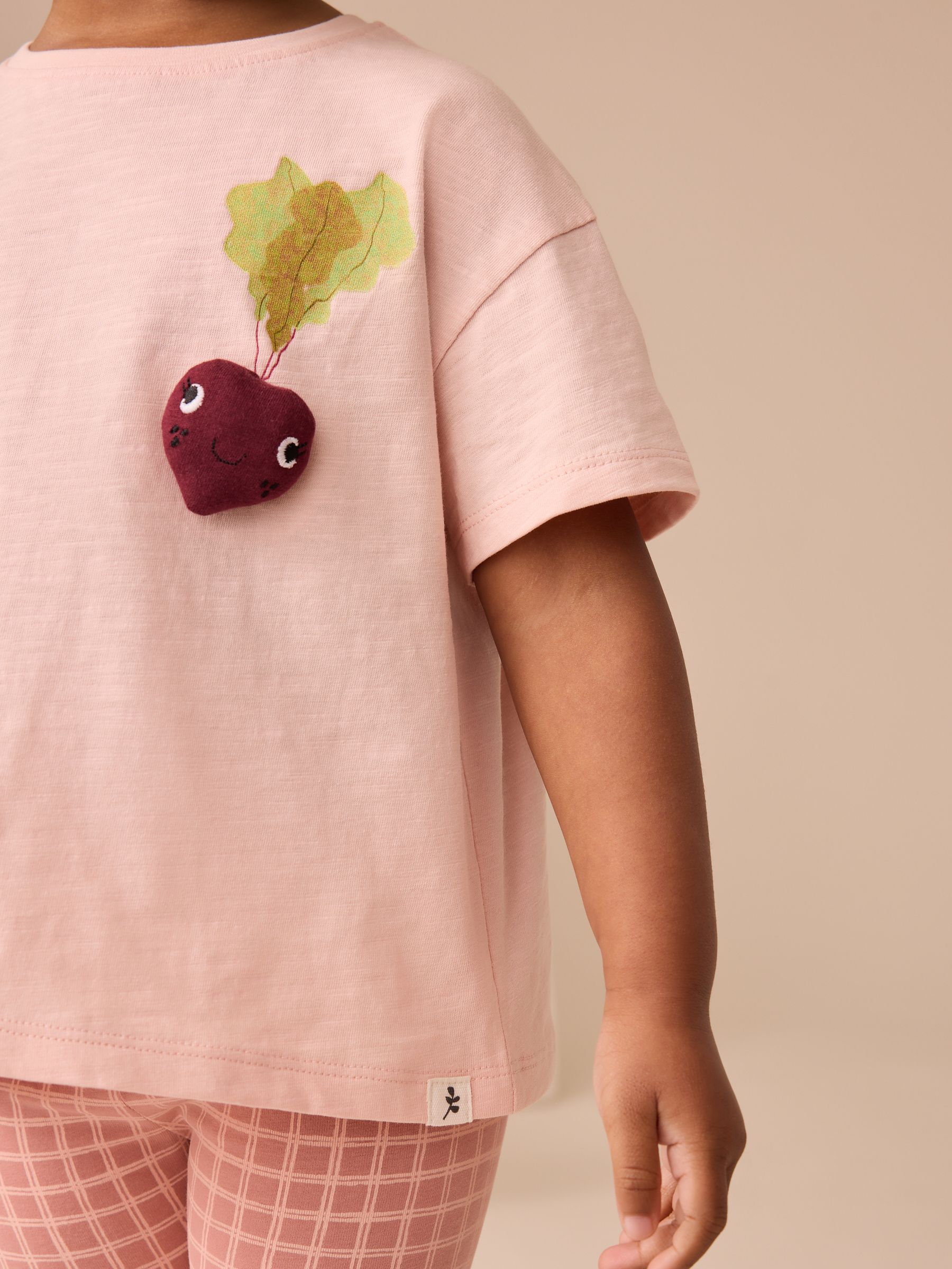 Buy Pink Padded Veggie Characters Short Sleeve T-Shirt and Leggings Set ...