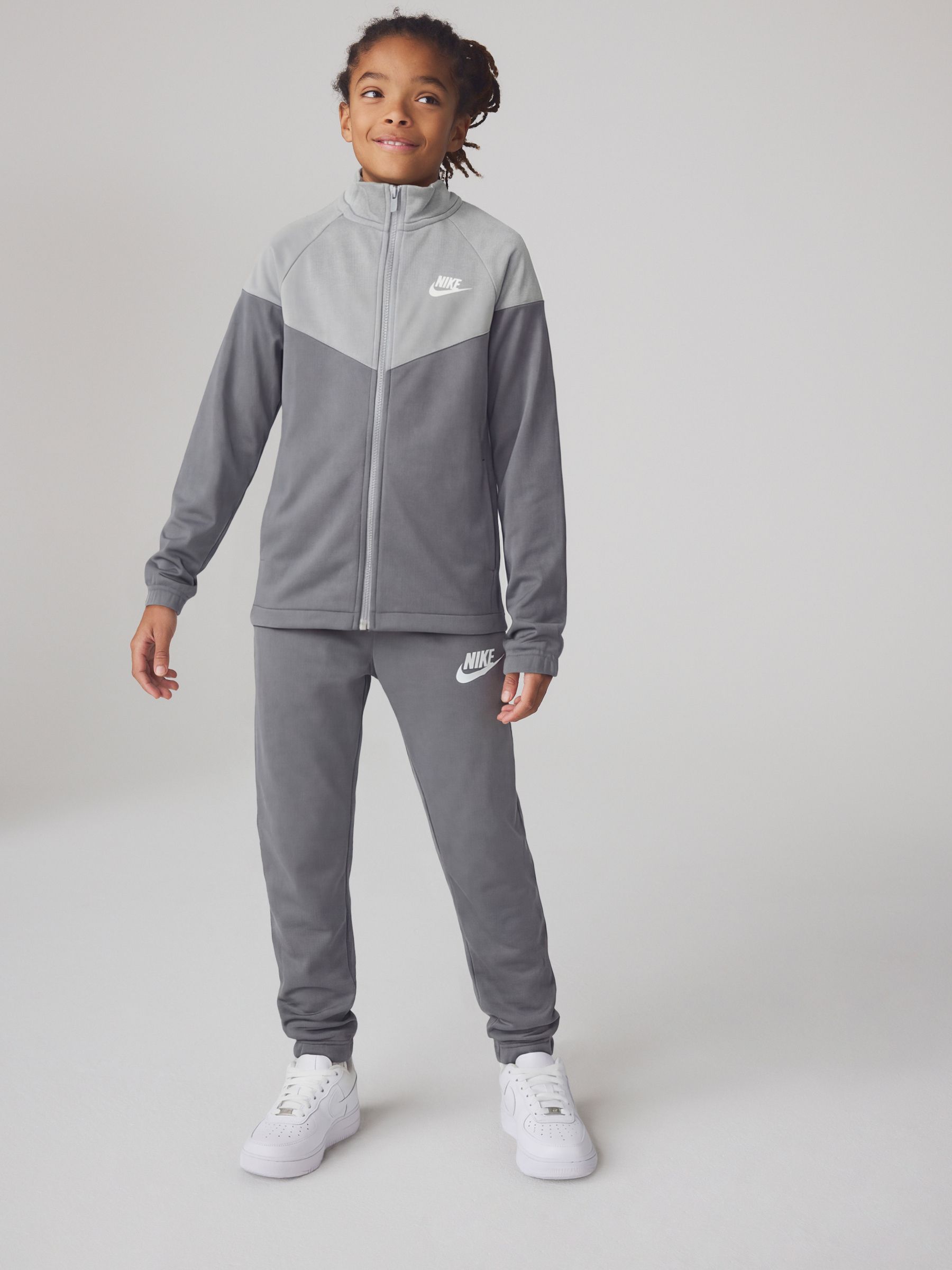 Buy Nike Grey Dri-Fit Poly Zip Through Tracksuit from the Next UK ...