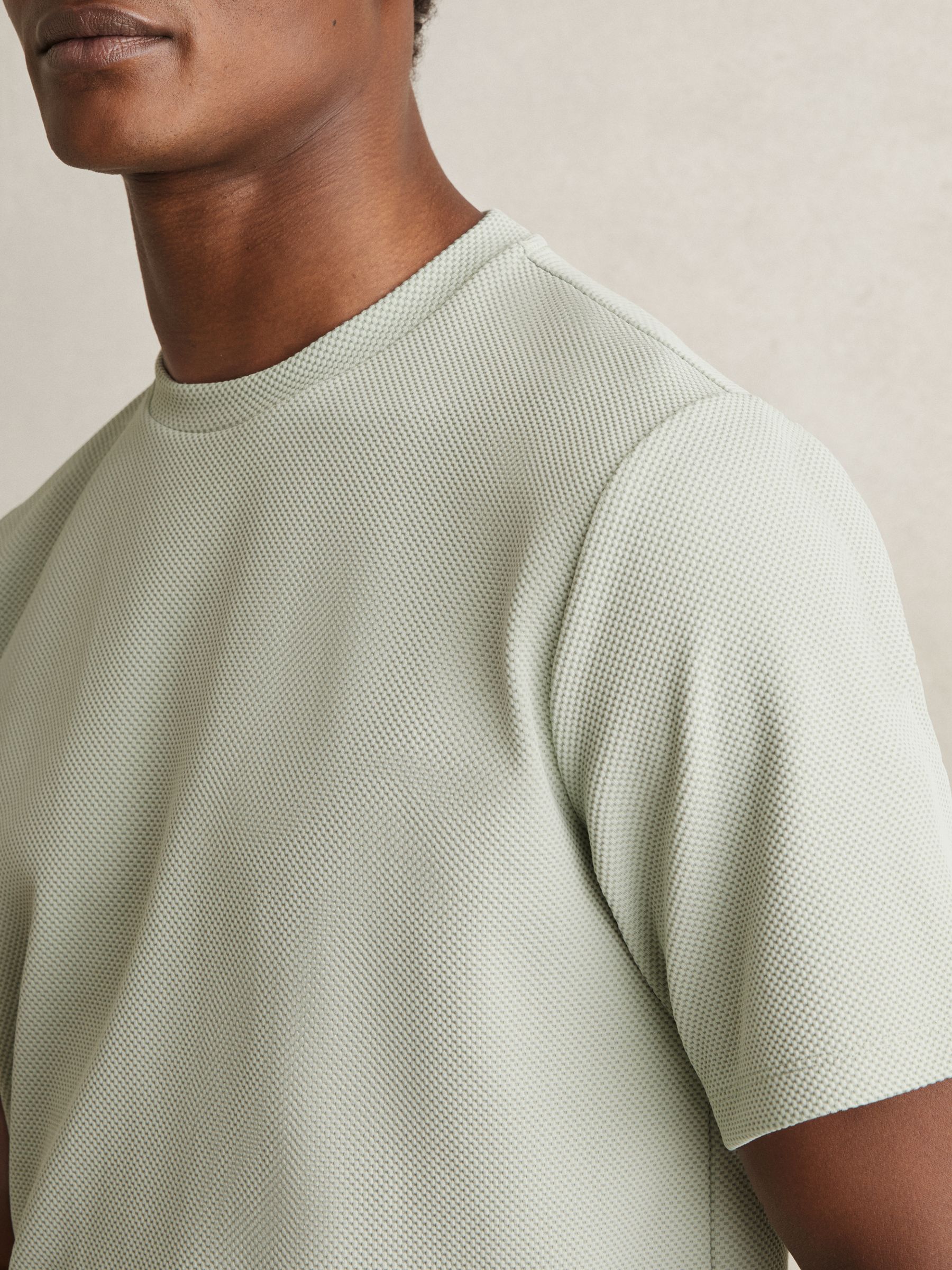 Buy Reiss Sage Green Wick Textured Crew-Neck T-Shirt from Next Pakistan