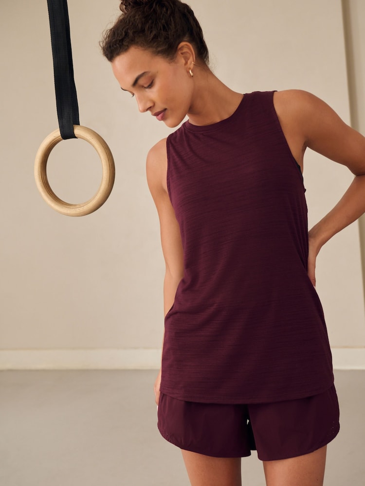Buy Burgundy Active Lightweight Open Back Tank Vest from Next Australia