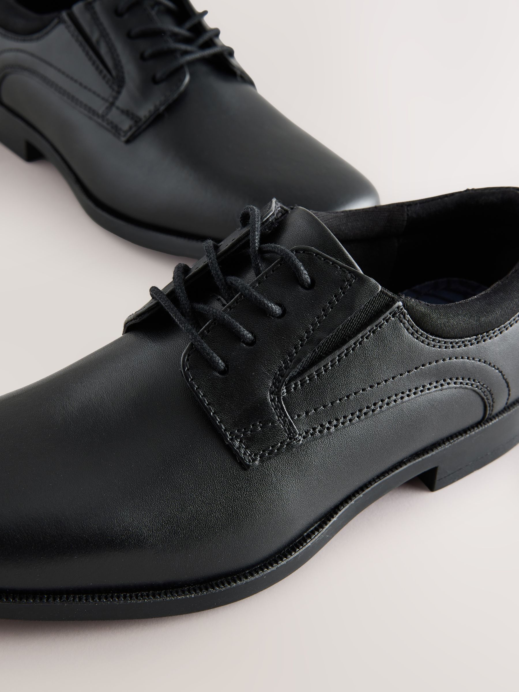 Buy Black Leather Lace Up Derby School Shoes from the Next UK online shop