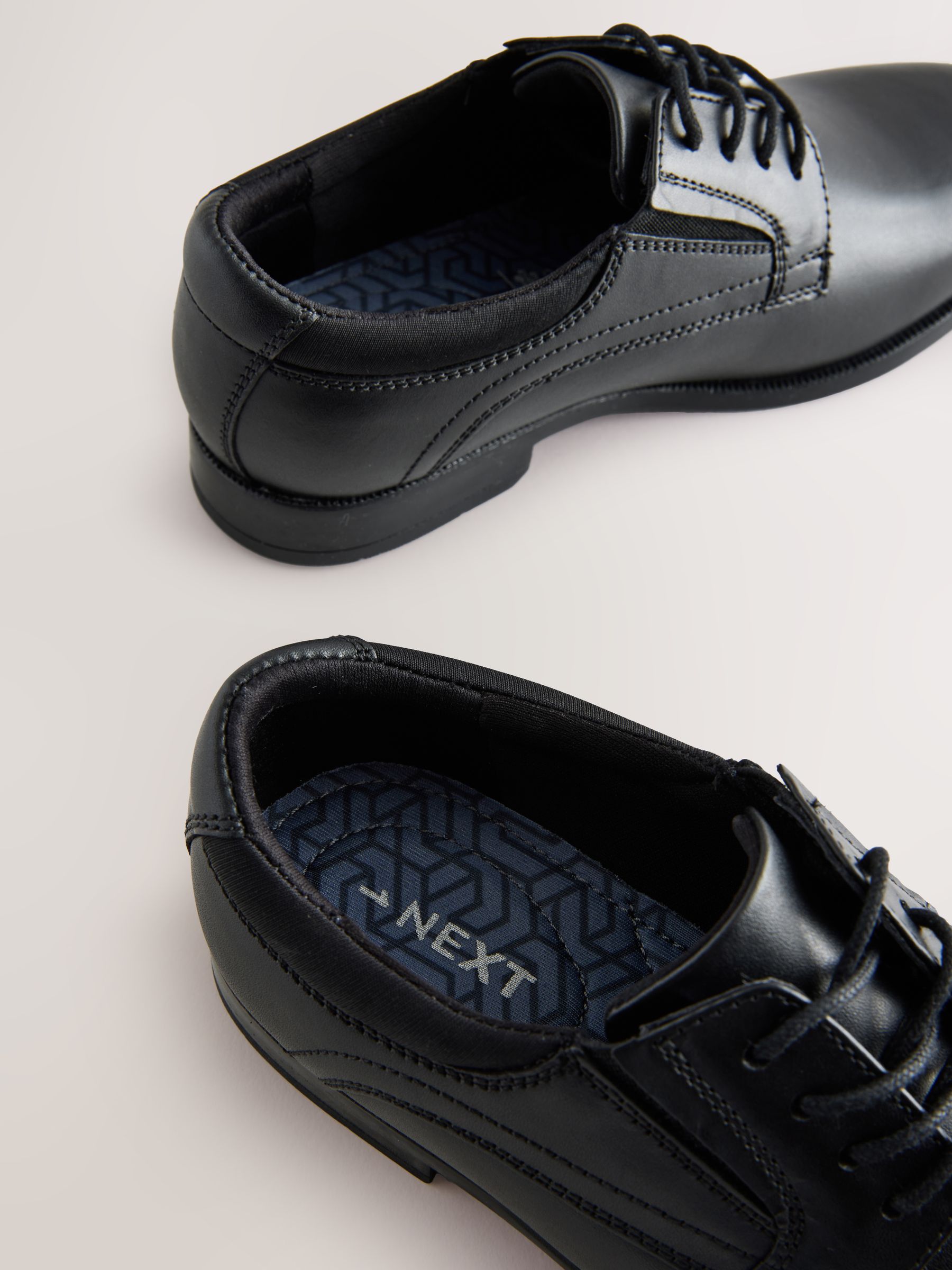 Buy Black Leather Lace Up Derby School Shoes from the Next UK online shop