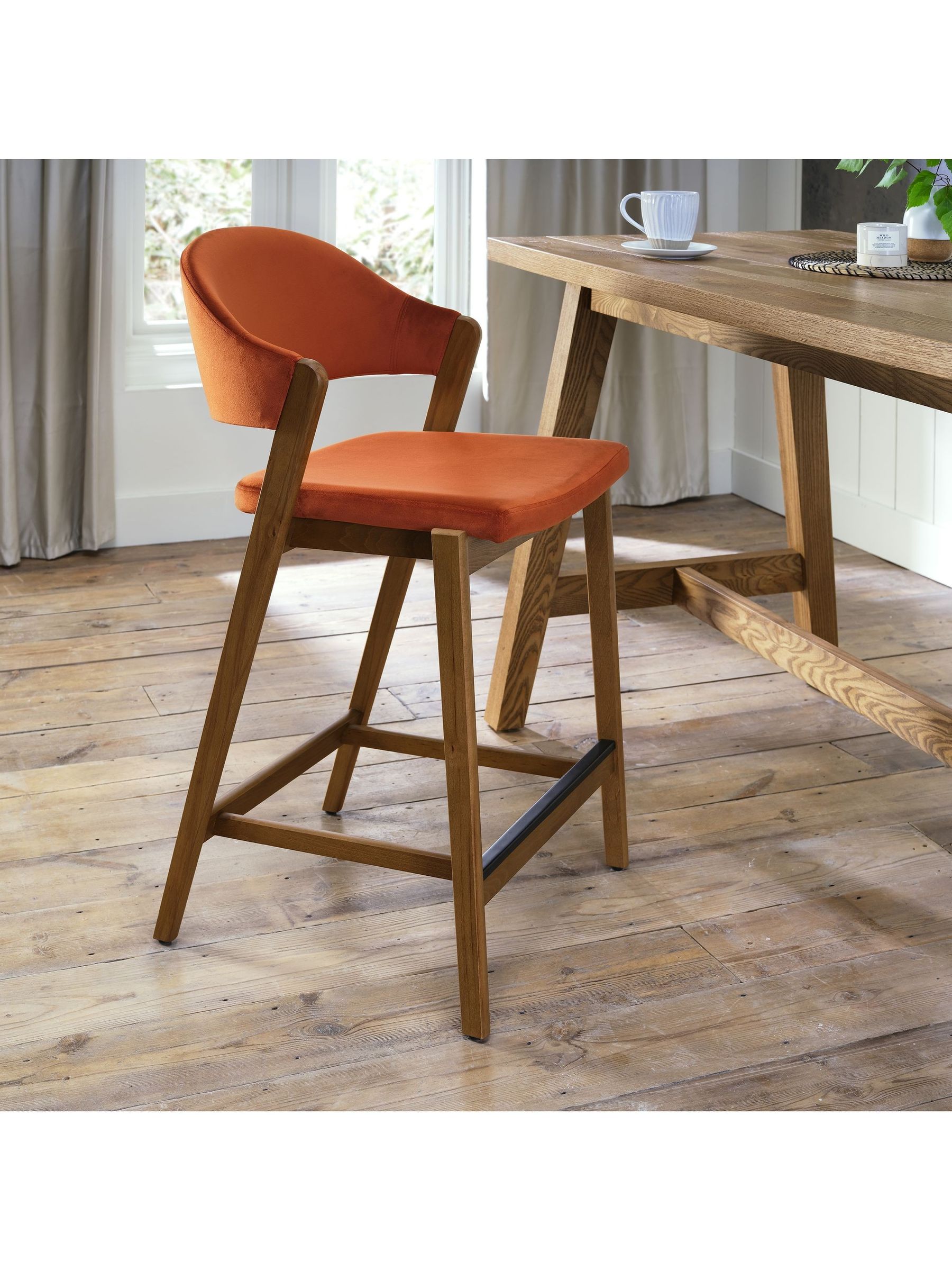 Buy Bentley Designs Rustic Oak Rust Camden Upholstered Bar Stool from ...