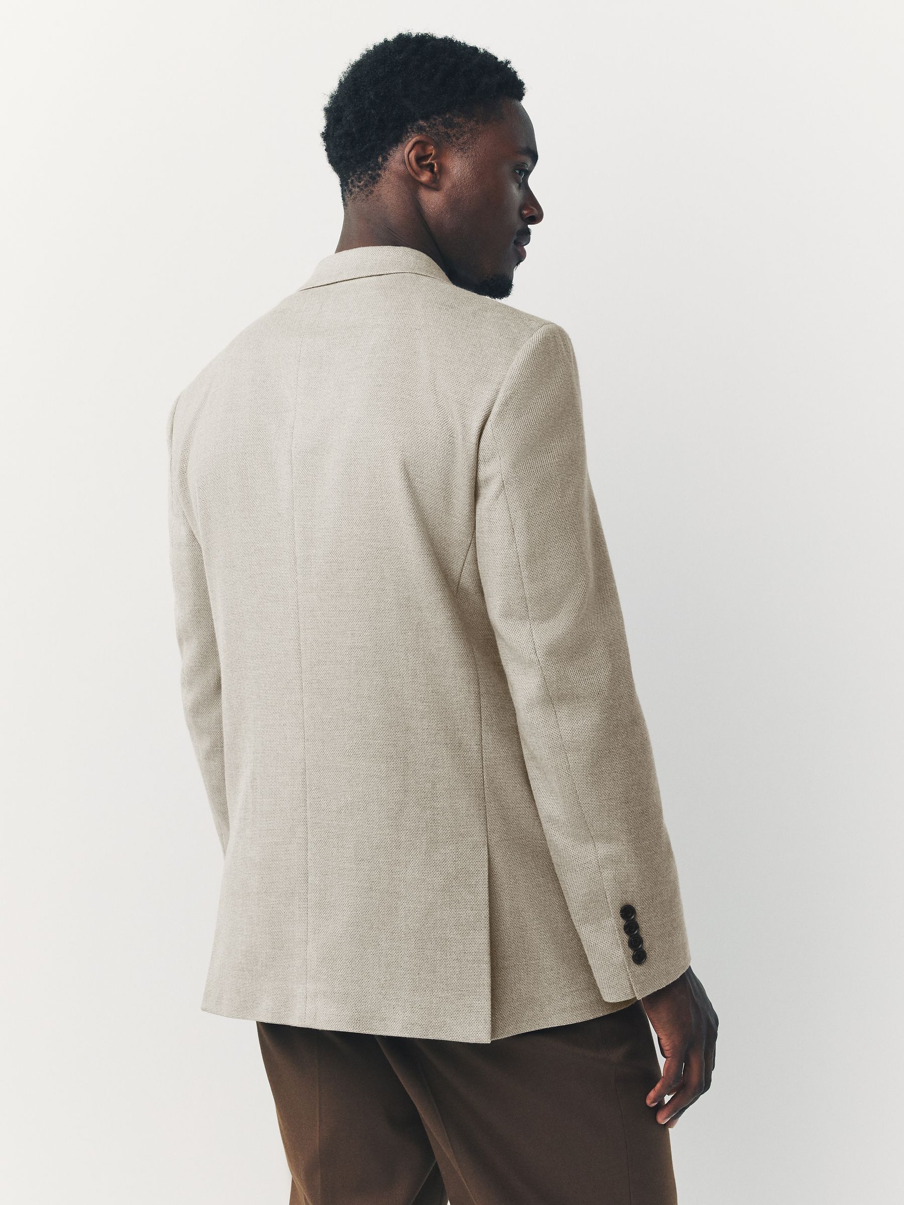 Buy Neutral Slim Fit Textured Smart Blazer from the Next UK online shop