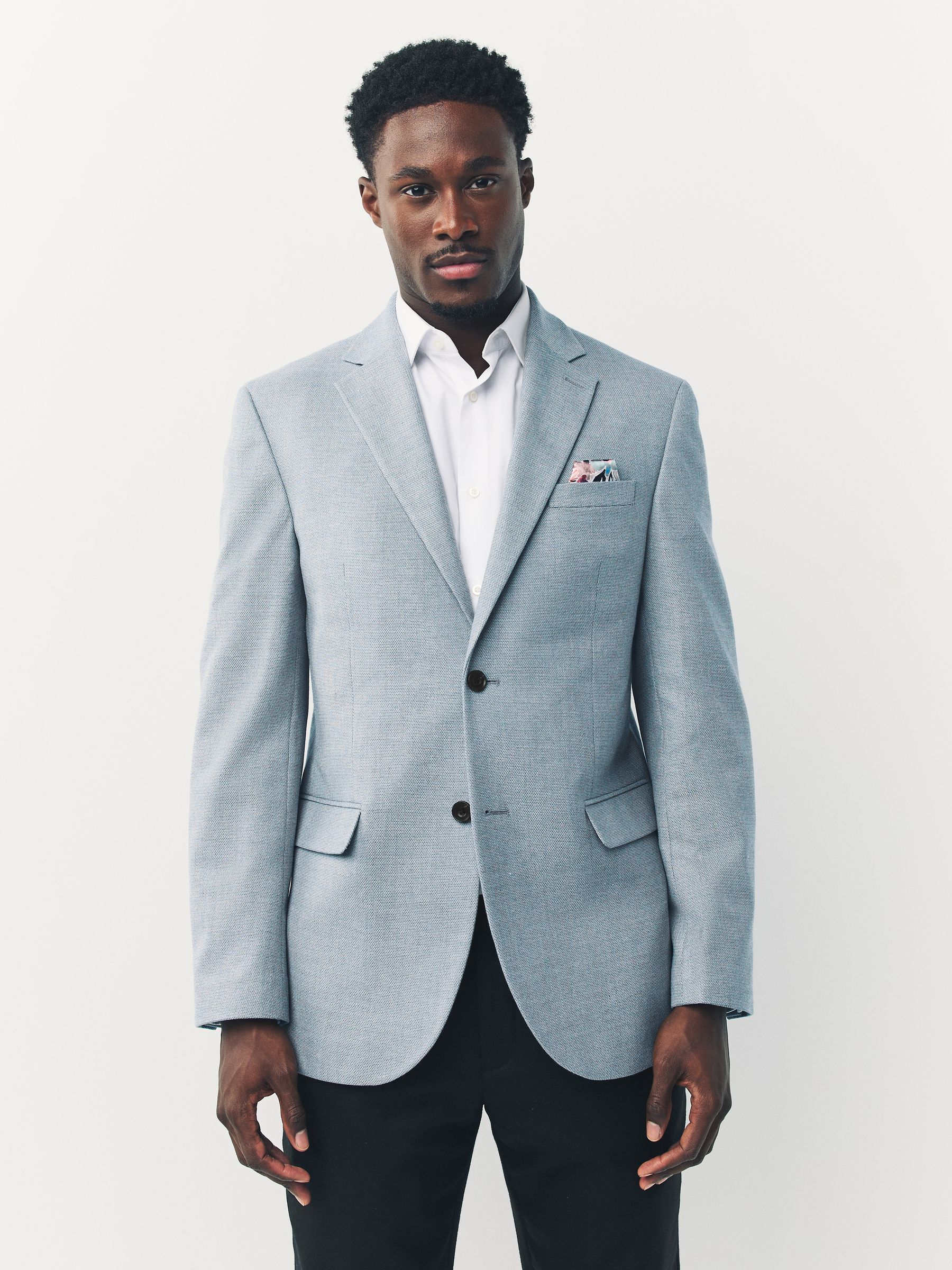 Buy Light Blue Slim Fit Textured Smart Blazer from the Next UK online shop