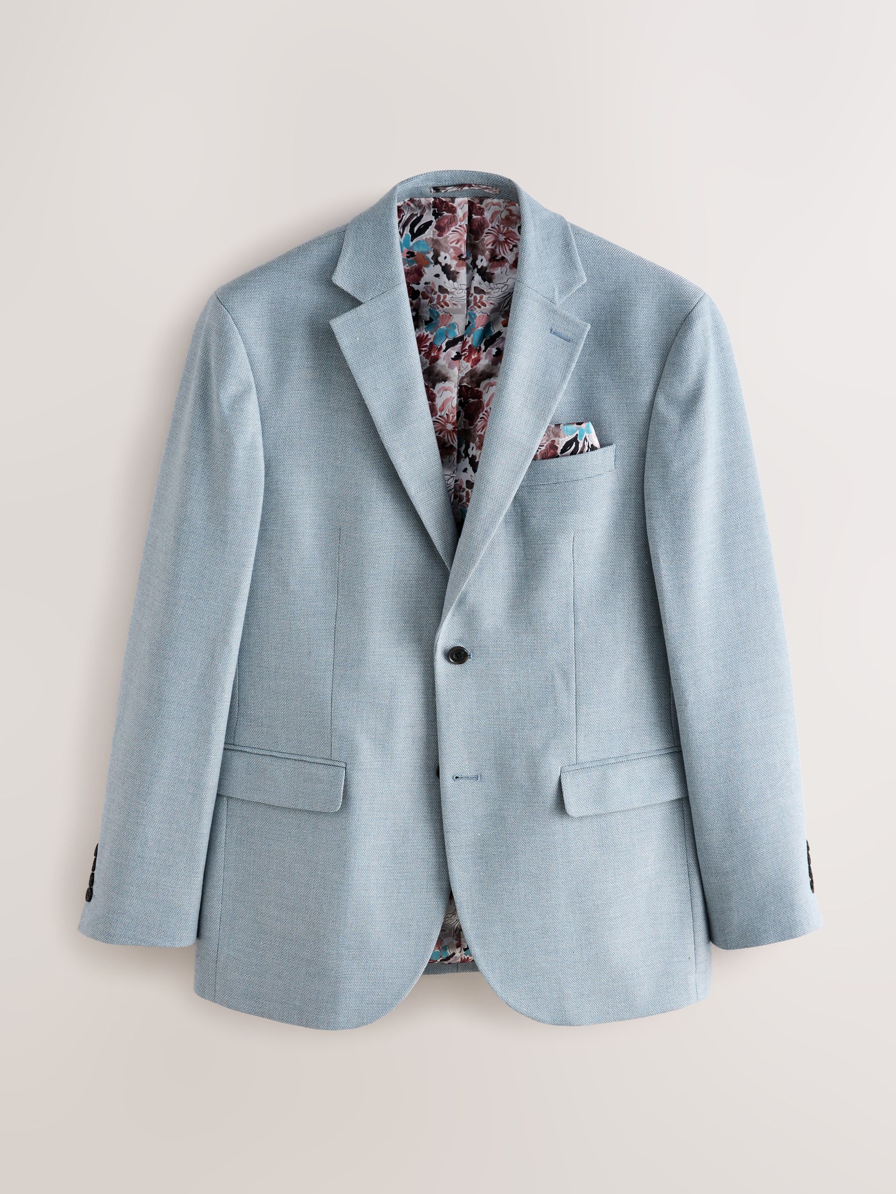 Buy Light Blue Slim Fit Textured Smart Blazer from the Next UK online shop