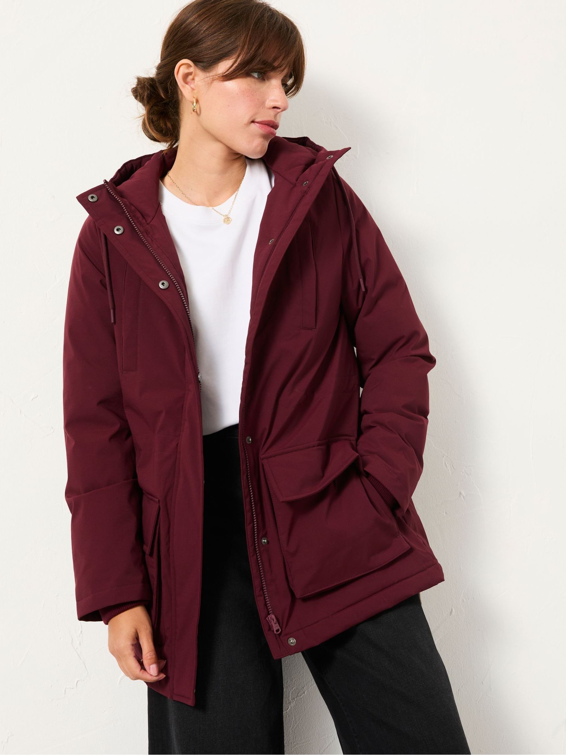 Buy FatFace Brea Dark Red Quilted Coat from the Next UK online shop