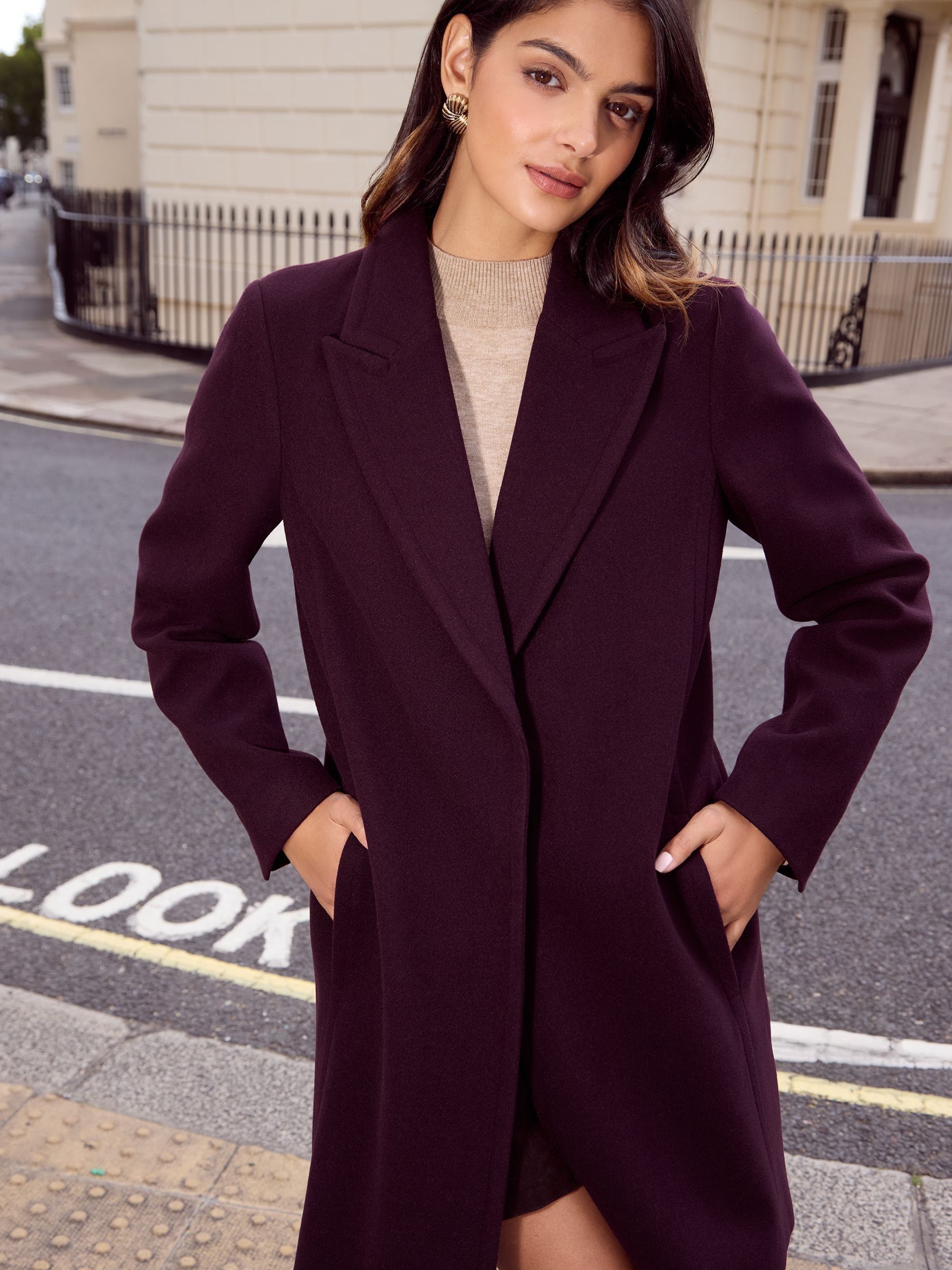 Buy Friends Like These Burgundy Red Tailored Mid Length Single Button ...