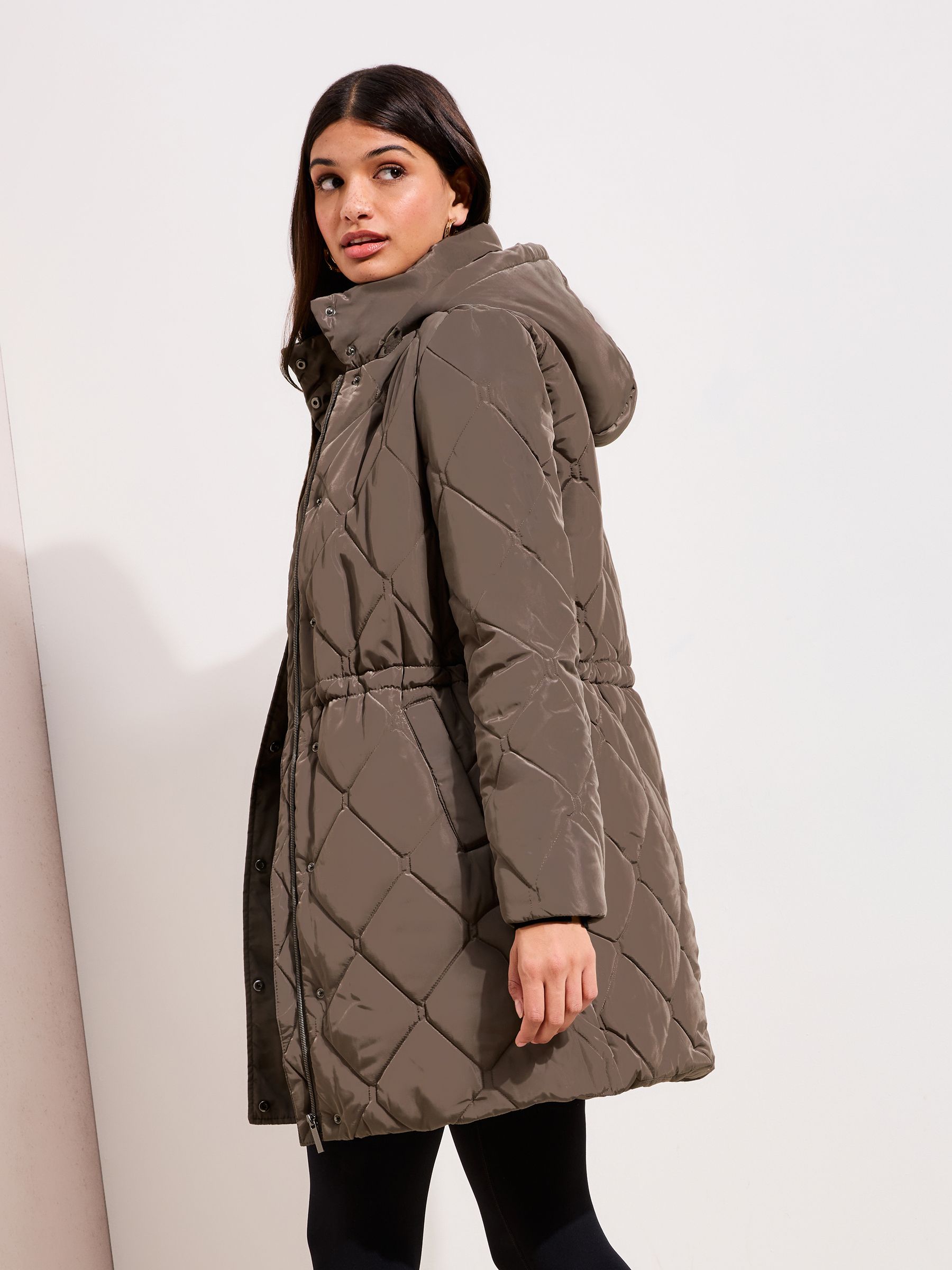 Buy Friends Like These Chocolate Brown Mid Length Padded Coat from the ...