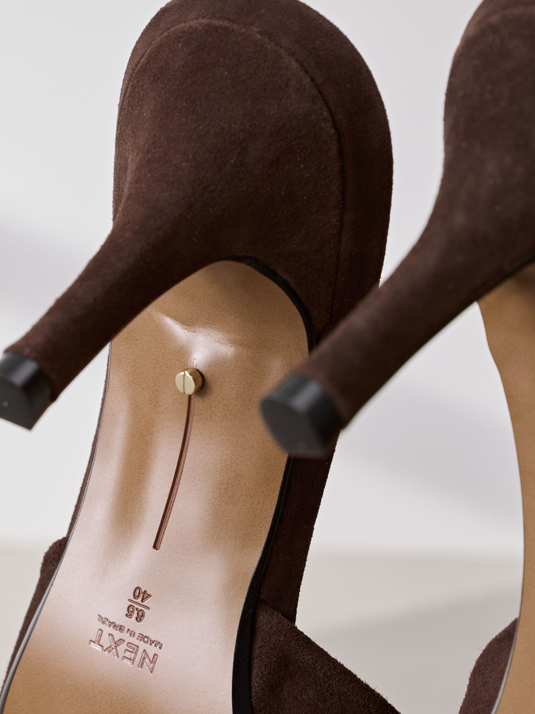 Buy Chocolate Brown Suede Signature Premium Leather Suede Open Toe ...