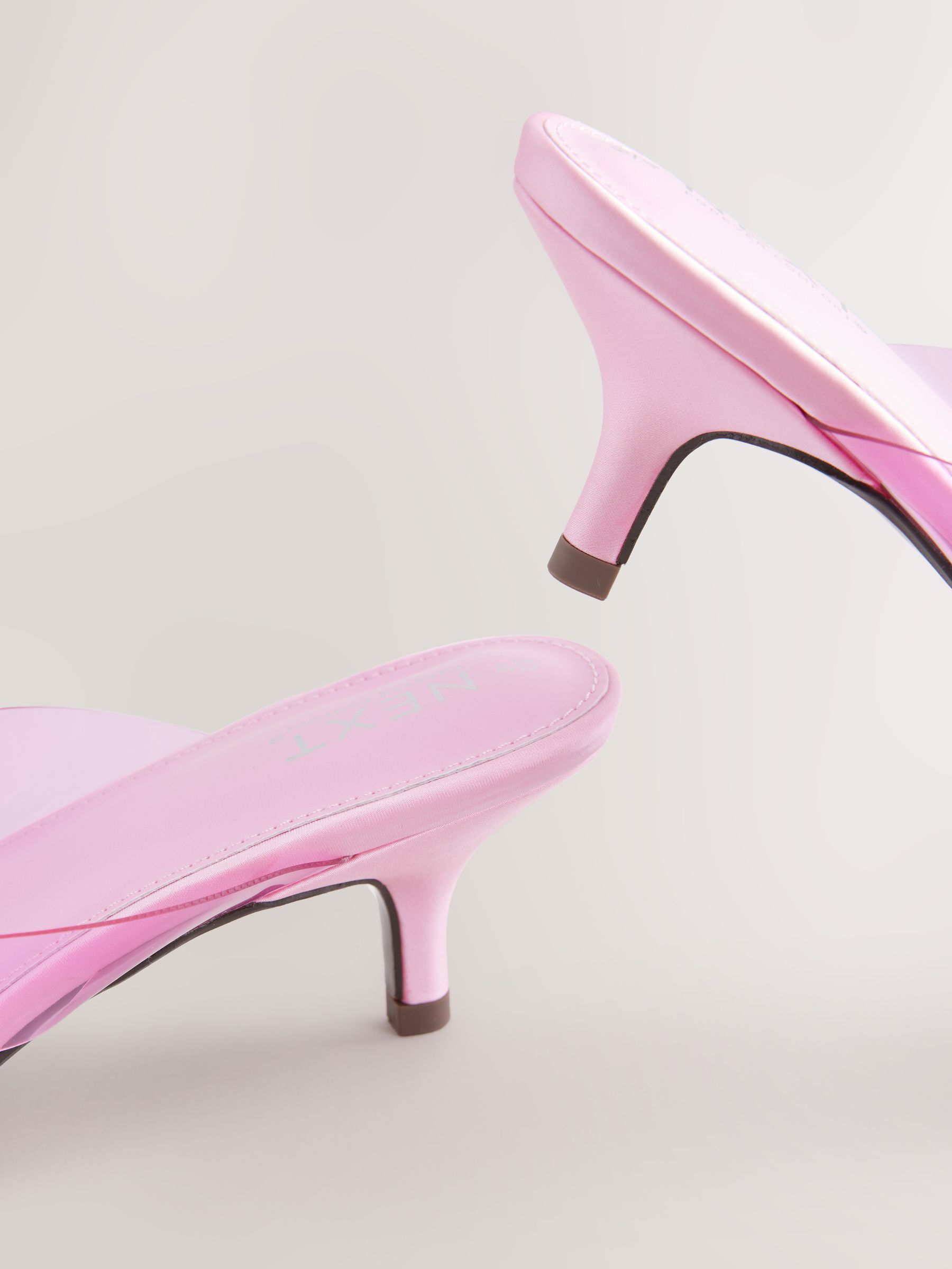 Buy Pink Forever Comfort® Round Toe Vinyl Toe Thong Kitten Mules from ...