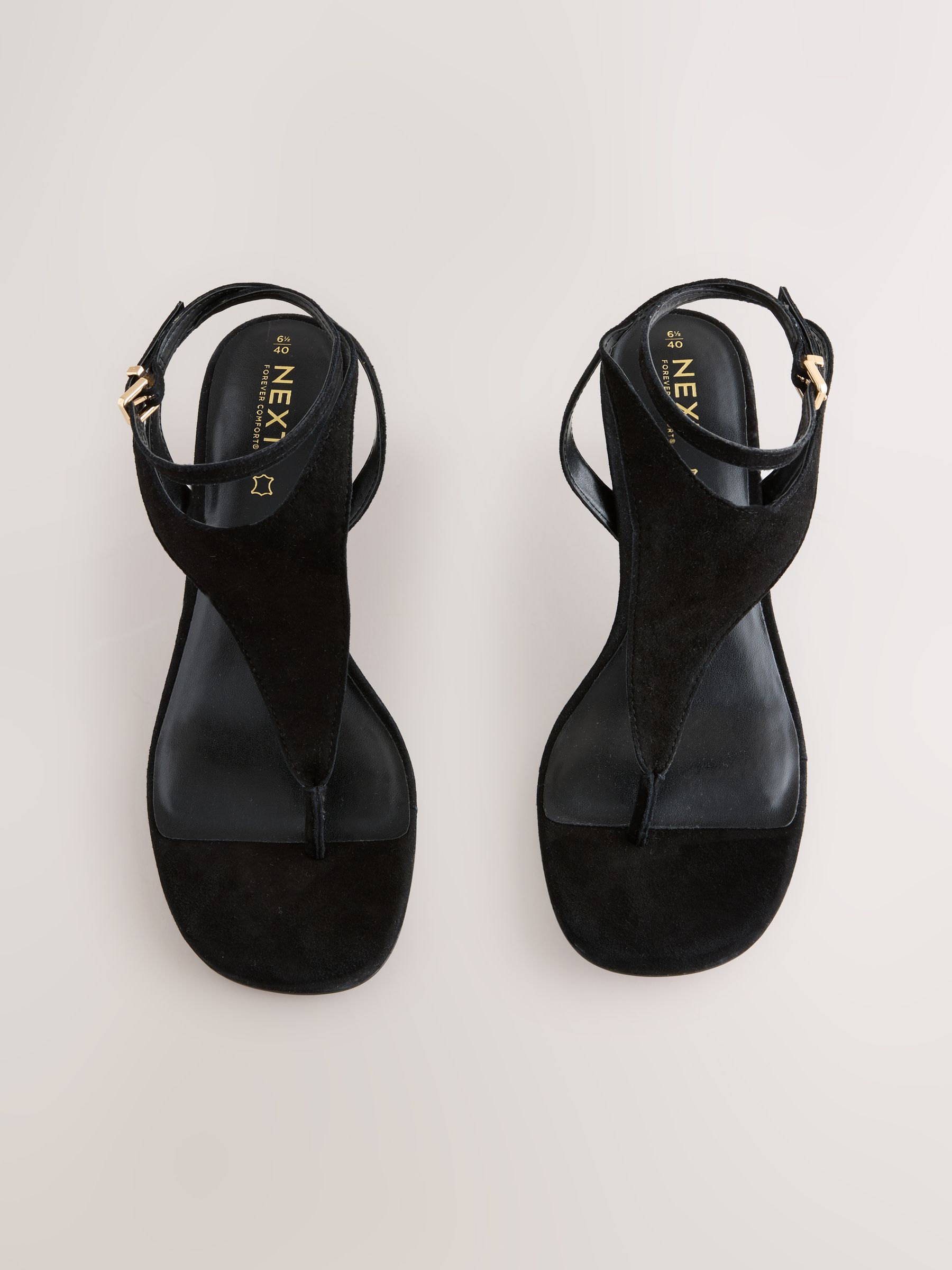 Buy Black Suede Toe Post Heeled Sandals from the Next UK online shop