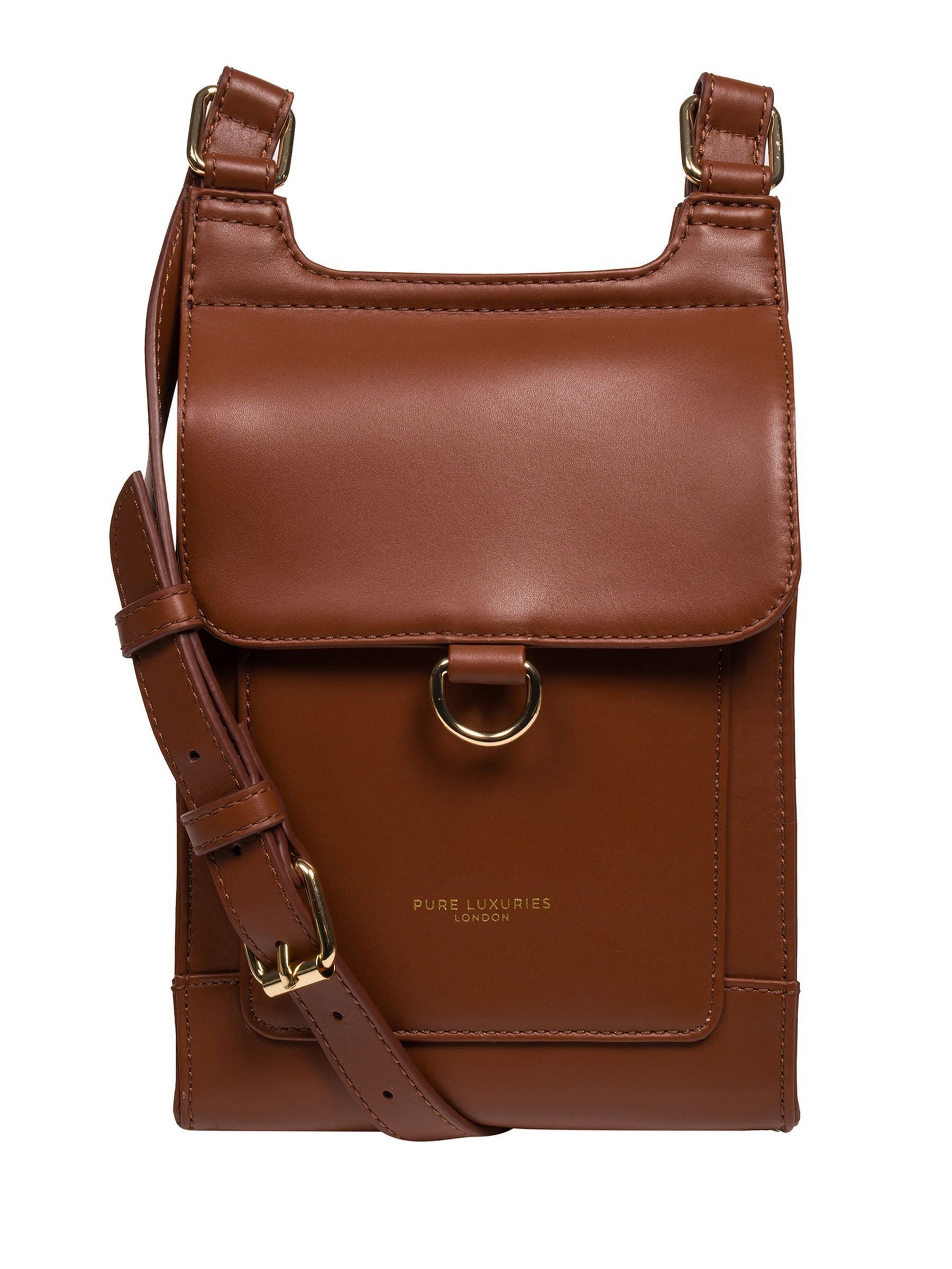 Buy Pure Luxuries London Brown Erma Leather Cross-Body Bag from the ...