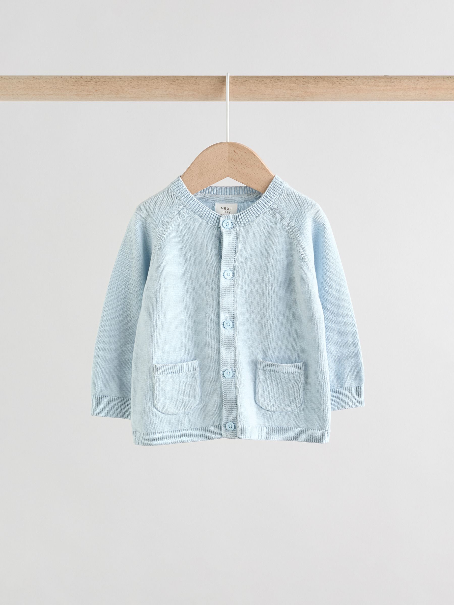 Buy Blue 100% Cotton Knitted Baby Cardigans 2 Pack (0mths-2yrs) from ...