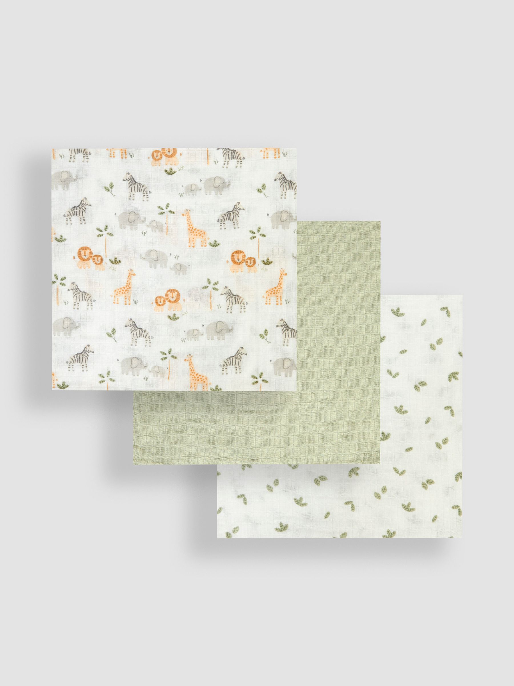 Buy JoJo Maman Bébé Soft Safari 3-Pack Muslins from the Next UK online shop