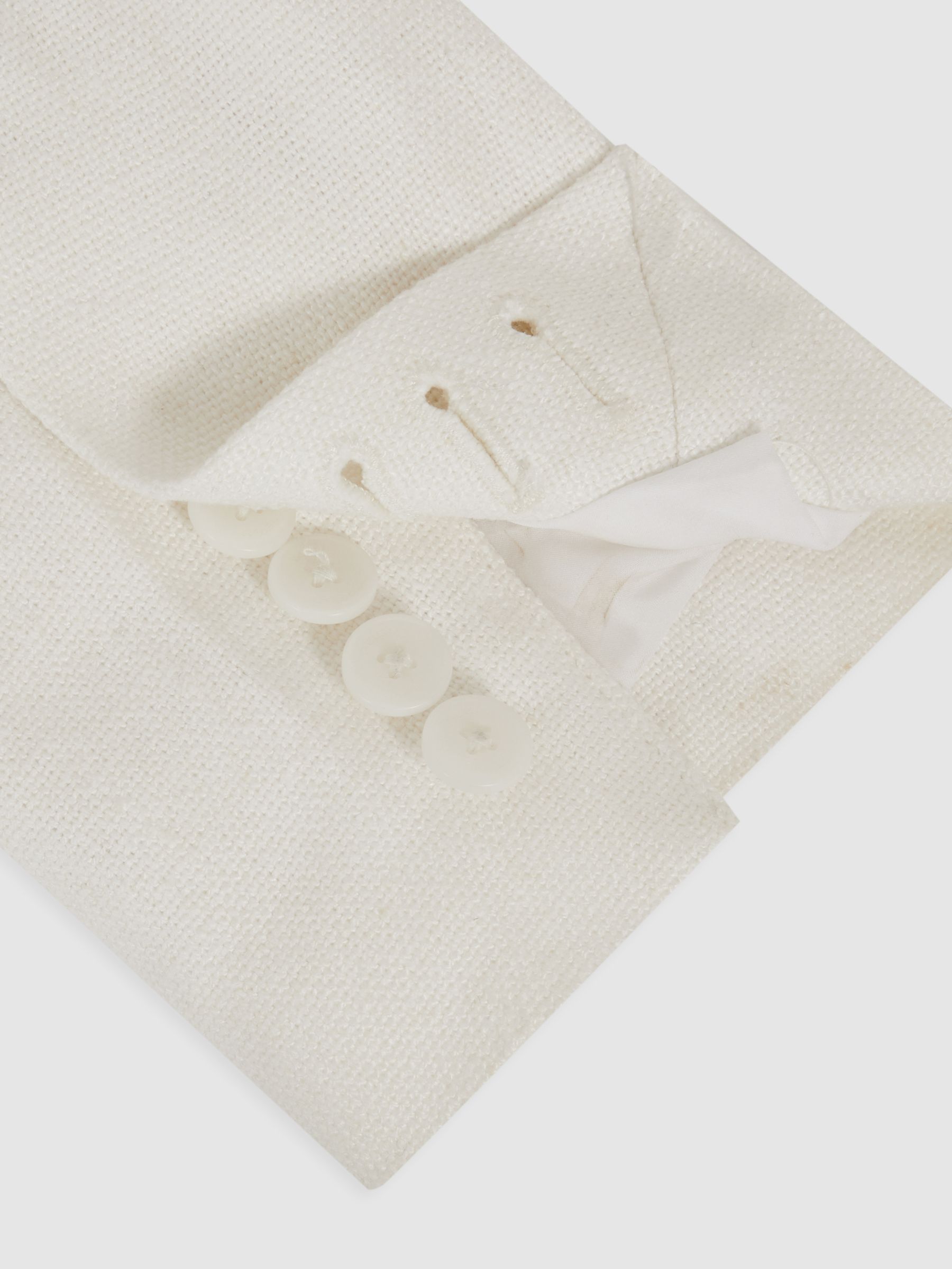 Buy Reiss White Devon Linen-Blend Double-Breasted Suit Jacket from the ...