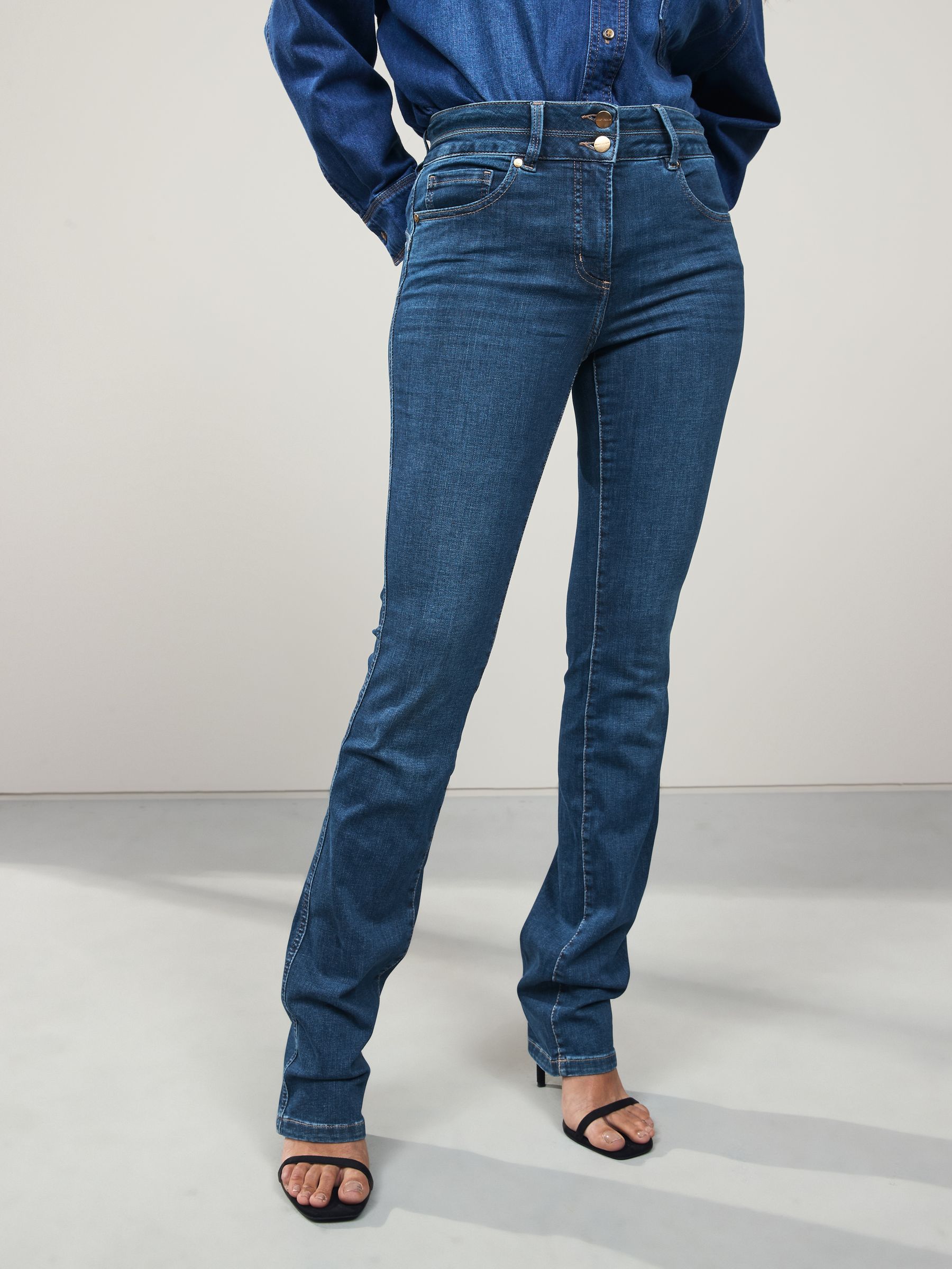 Buy Mid Blue Denim Lift, Slim And Shape Bootcut Jeans from the Next UK ...
