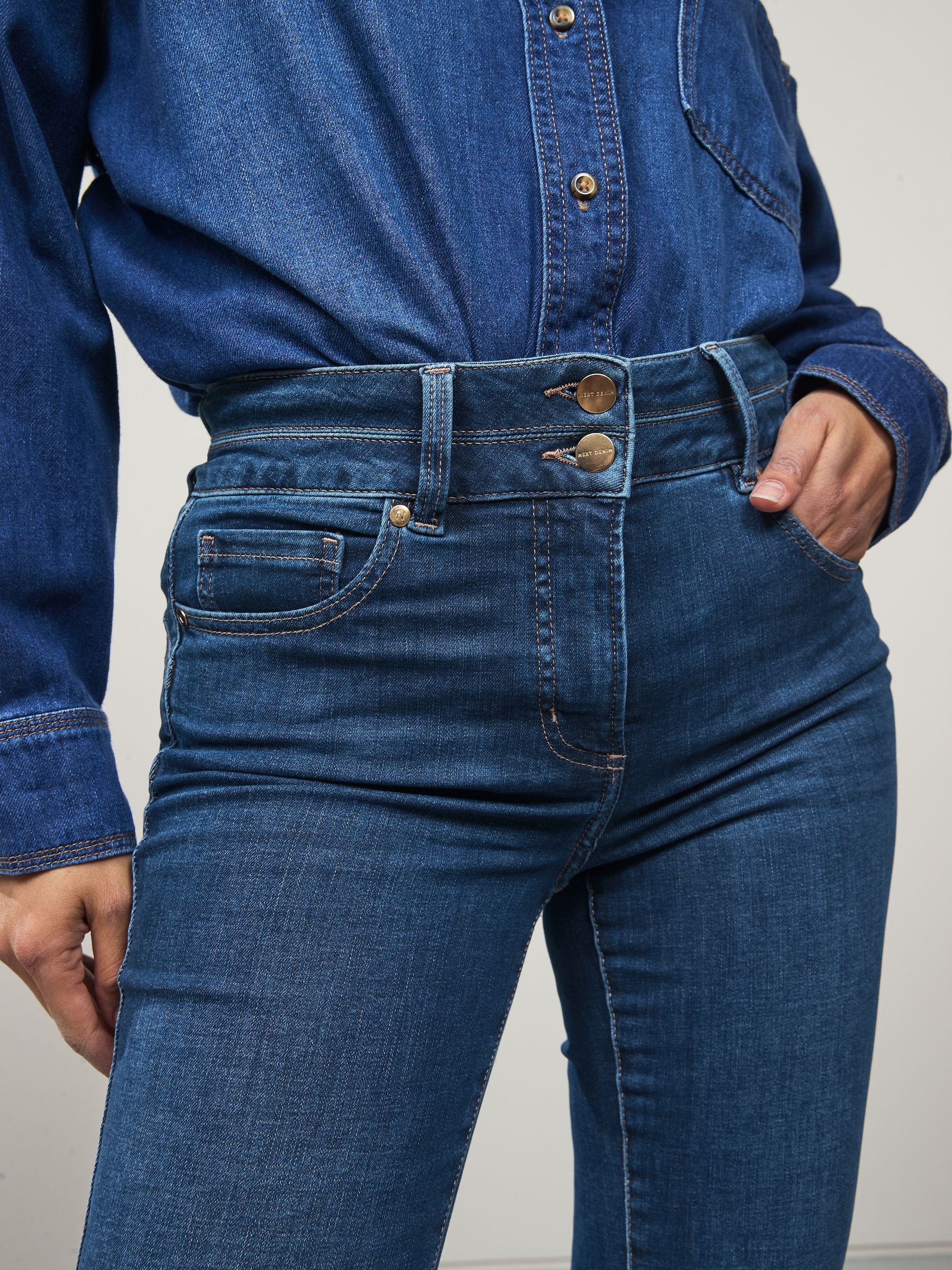 Buy Mid Blue Denim Lift, Slim And Shape Bootcut Jeans from the Next UK ...