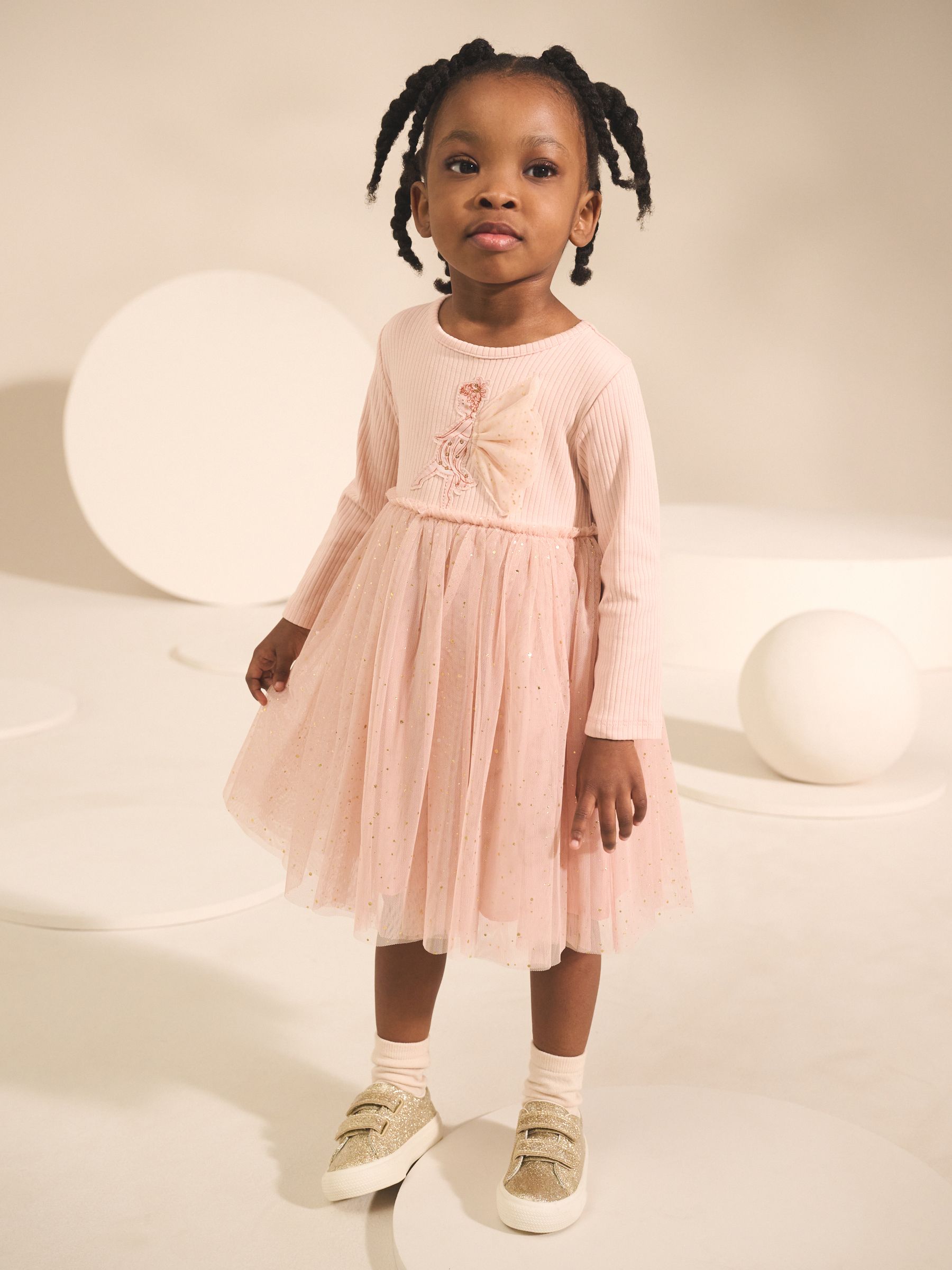 Buy Pink Fairy Long Sleeve Mesh Party Dress (3mths-7yrs) from Next ...