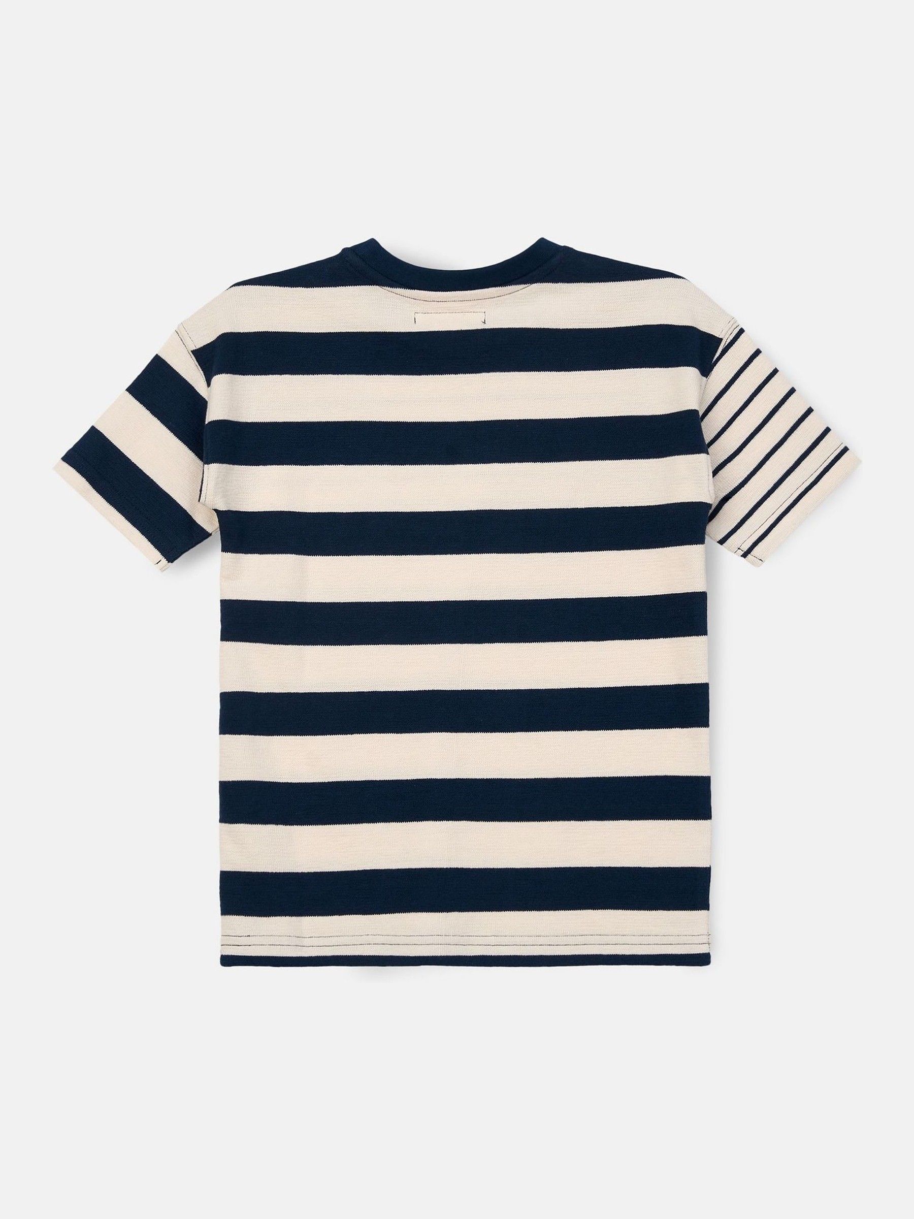 Buy Angel & Rocket Blue Lewis Textured Stripe Block 100% Cotton T-Shirt ...