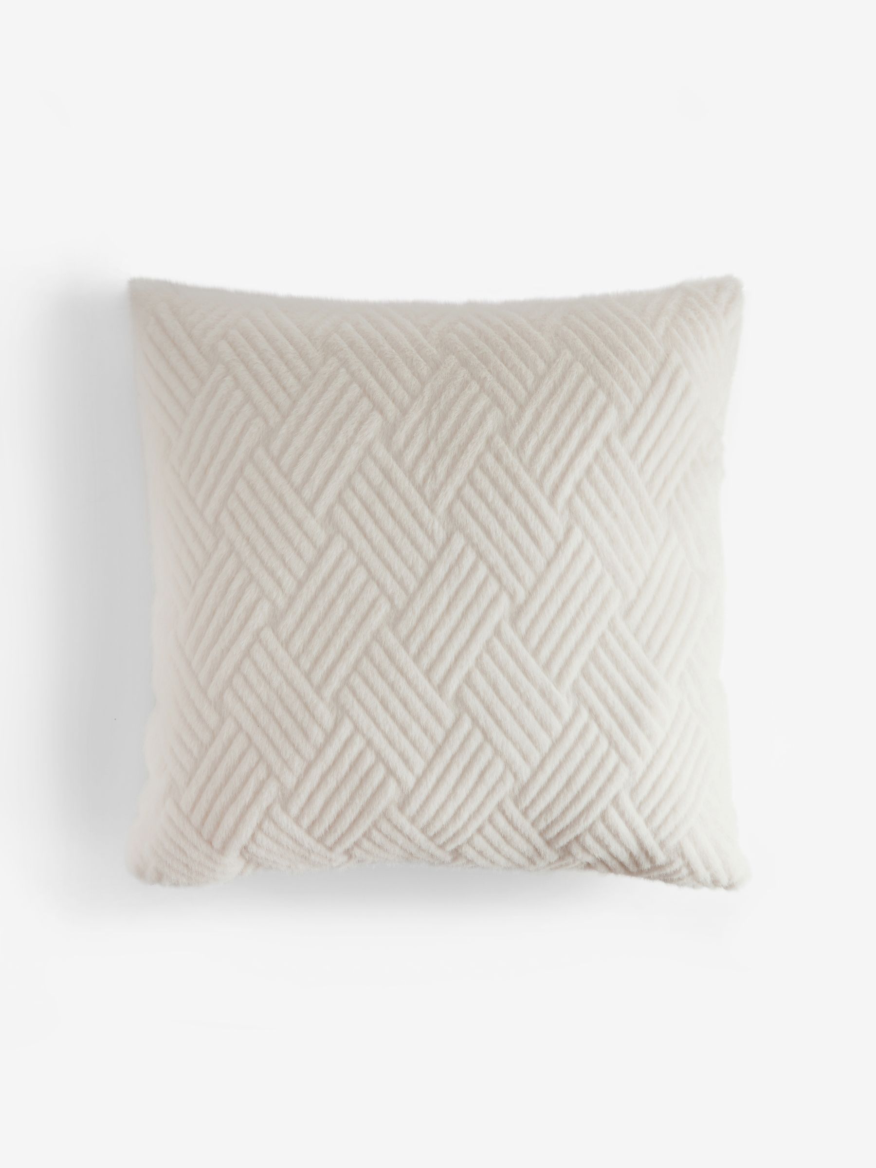 Buy Ivory 59 x 59cm Basset Embossed Faux Fur Cushion from the Next UK ...