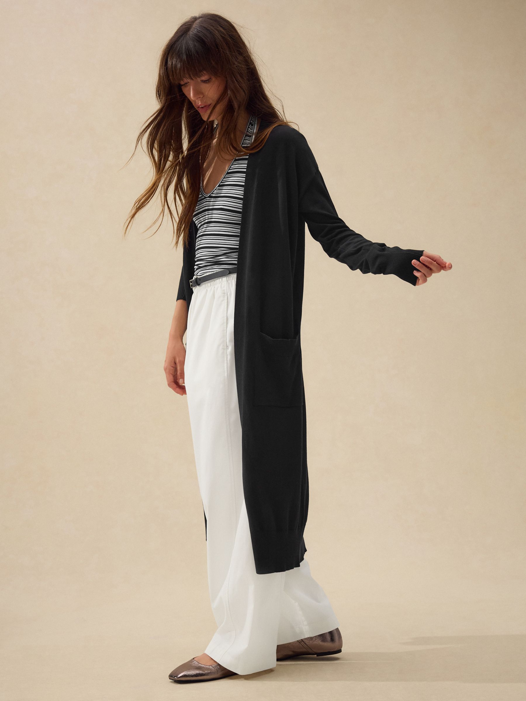 Buy Black Soft Touch Cotton Rich Longline Cardigan from the Next UK ...