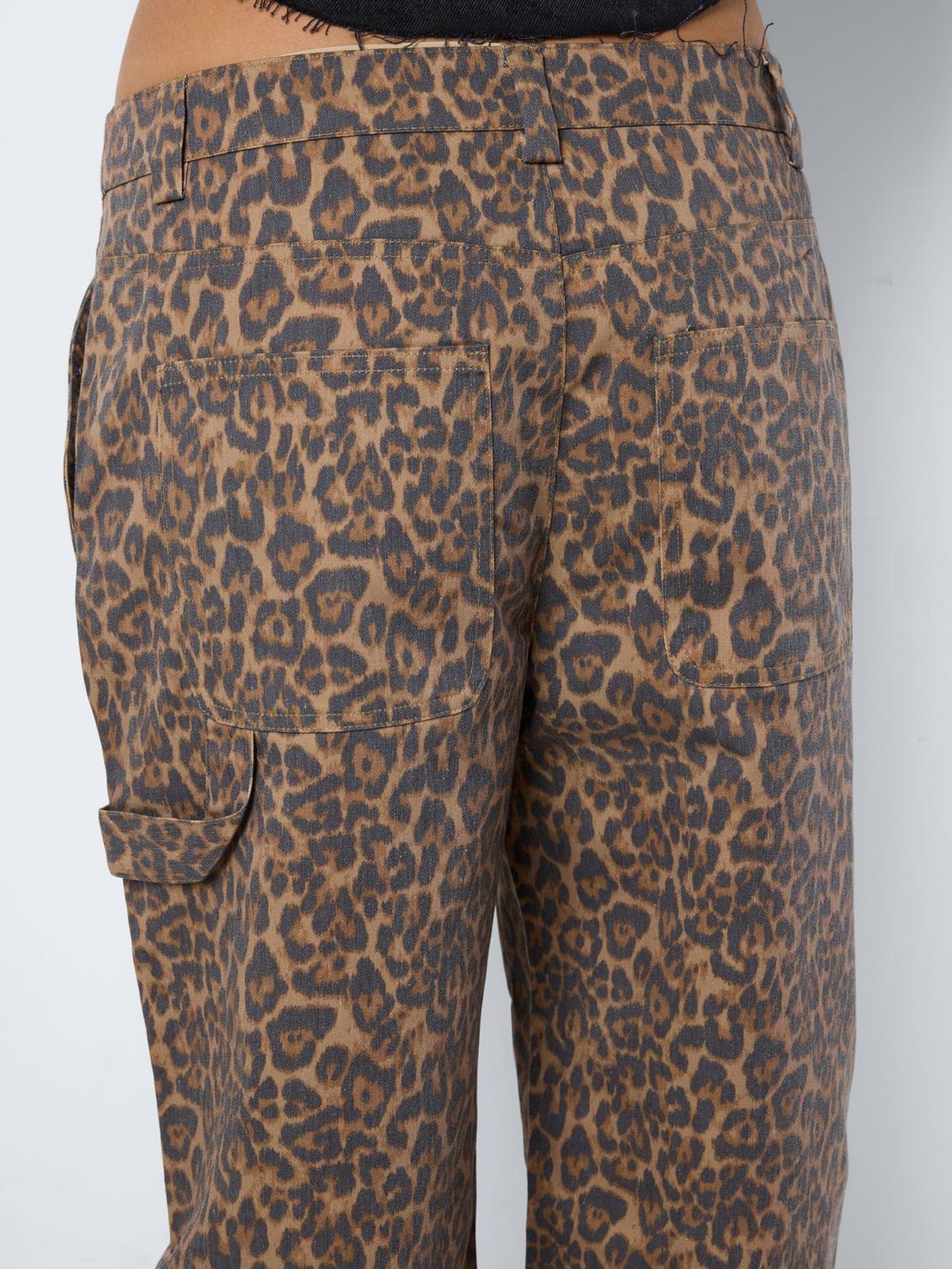 Buy NOISY MAY Brown Leopard Print Straight Leg Jeans from the Next UK ...