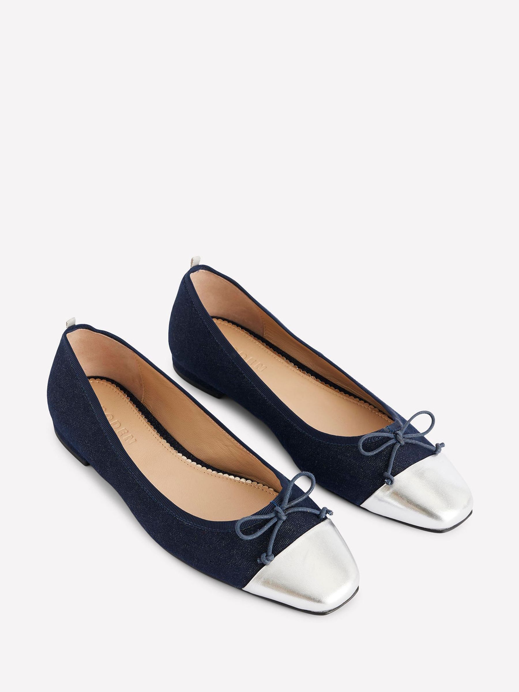 Buy Boden Blue Denim Toe Cap Ballet Flats from the Next UK online shop