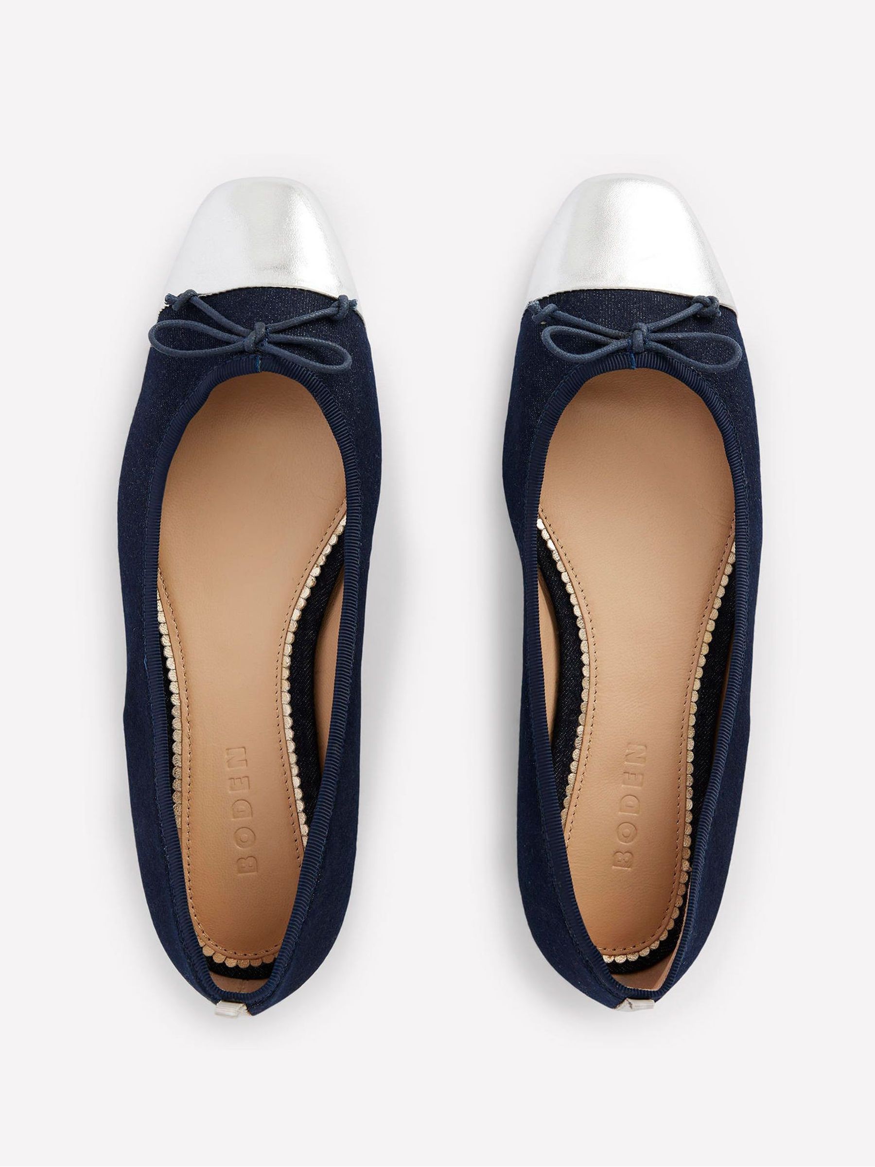 Buy Boden Blue Denim Toe Cap Ballet Flats from the Next UK online shop
