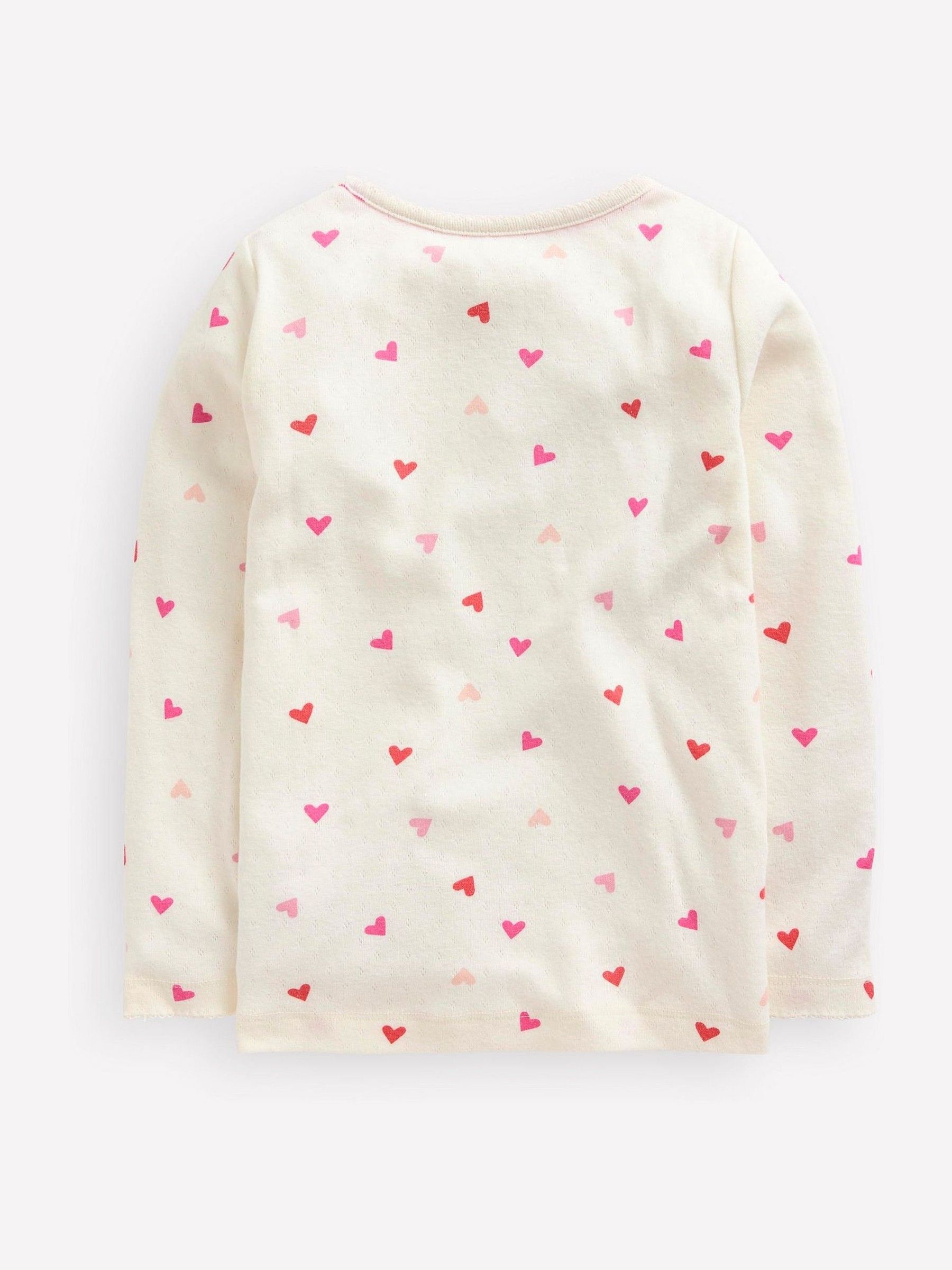 Buy Boden Cream Long Sleeve Pointelle Heart Top from the Next UK online ...