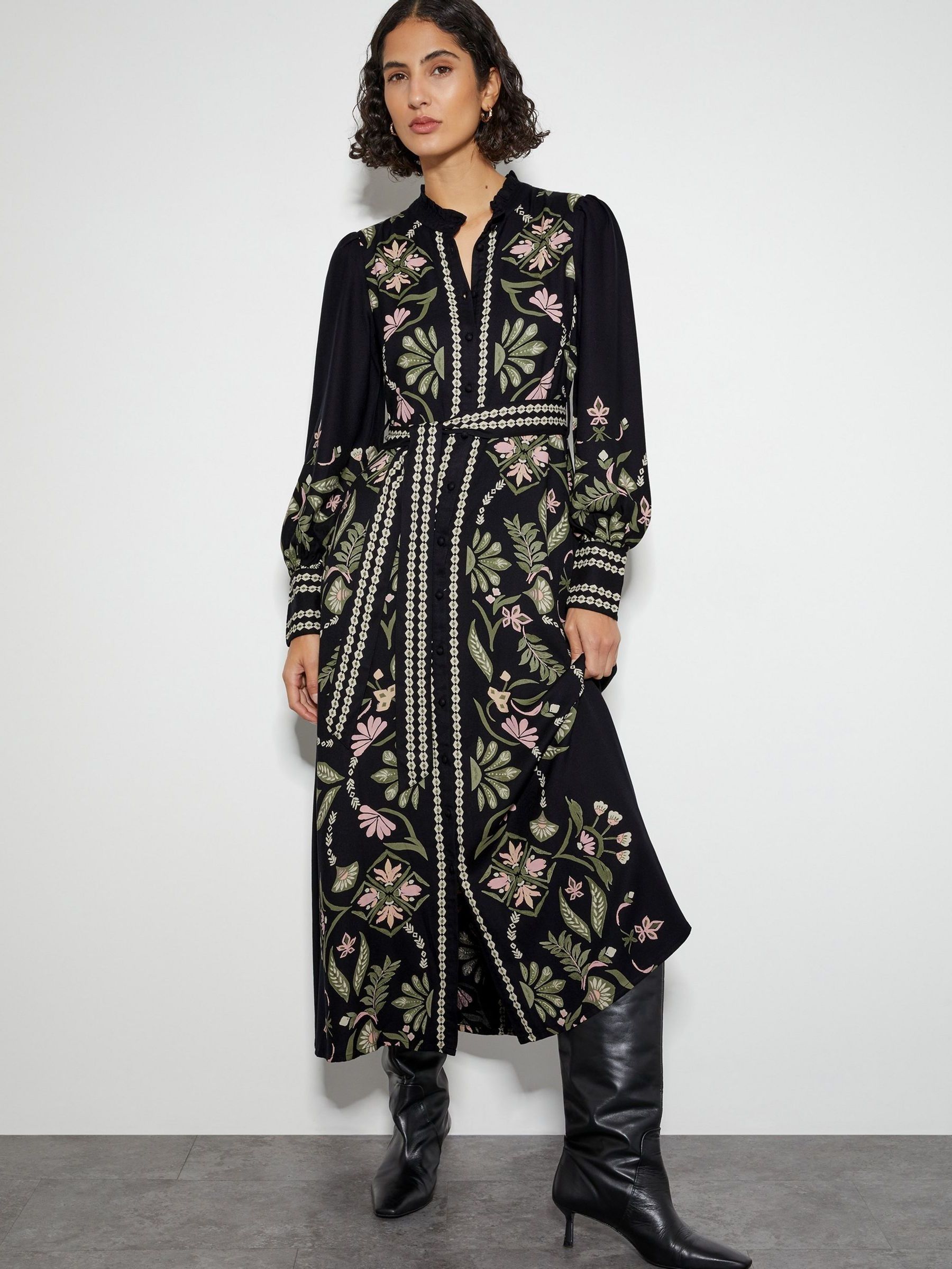 Buy Monsoon Black Sabrina Floral Print Maxi Dress from Next Saudi Arabia