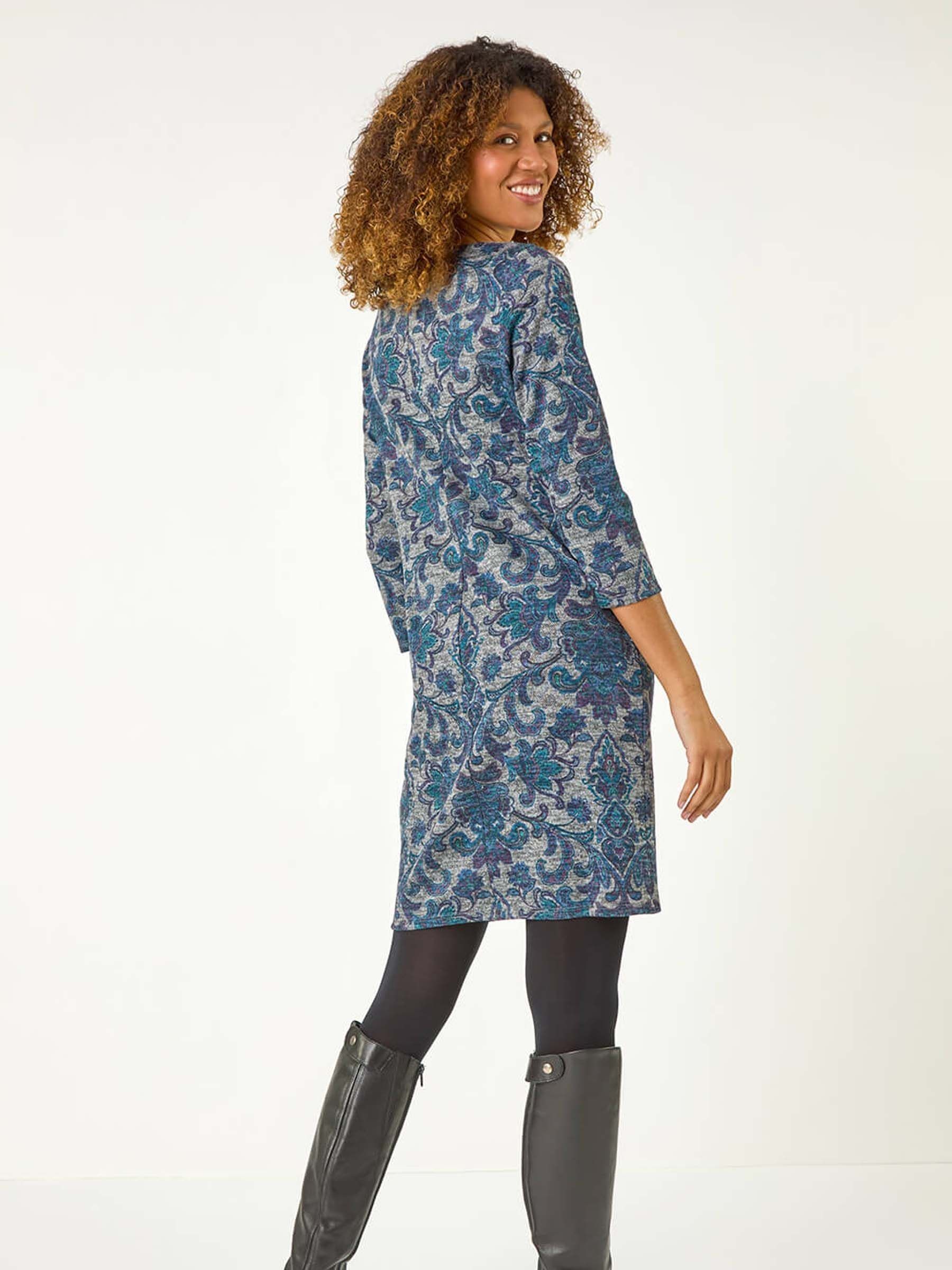 Buy Roman Blue Baroque Pocket Detail Shift Dress from the Next UK ...